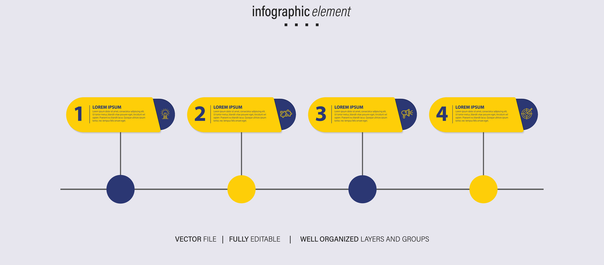 Four text box infographic elements. Business template for presentation ...