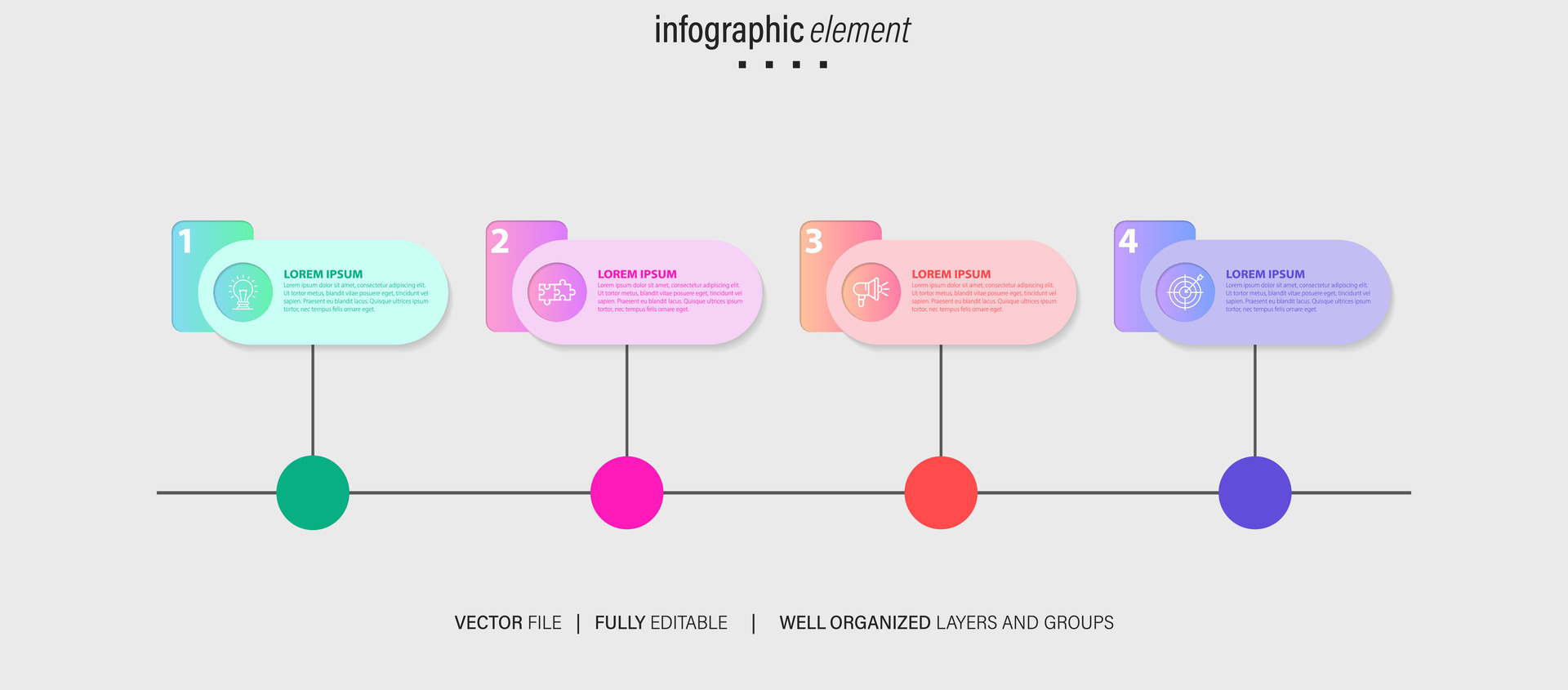 Business information display Process chart Abstract element of the ...