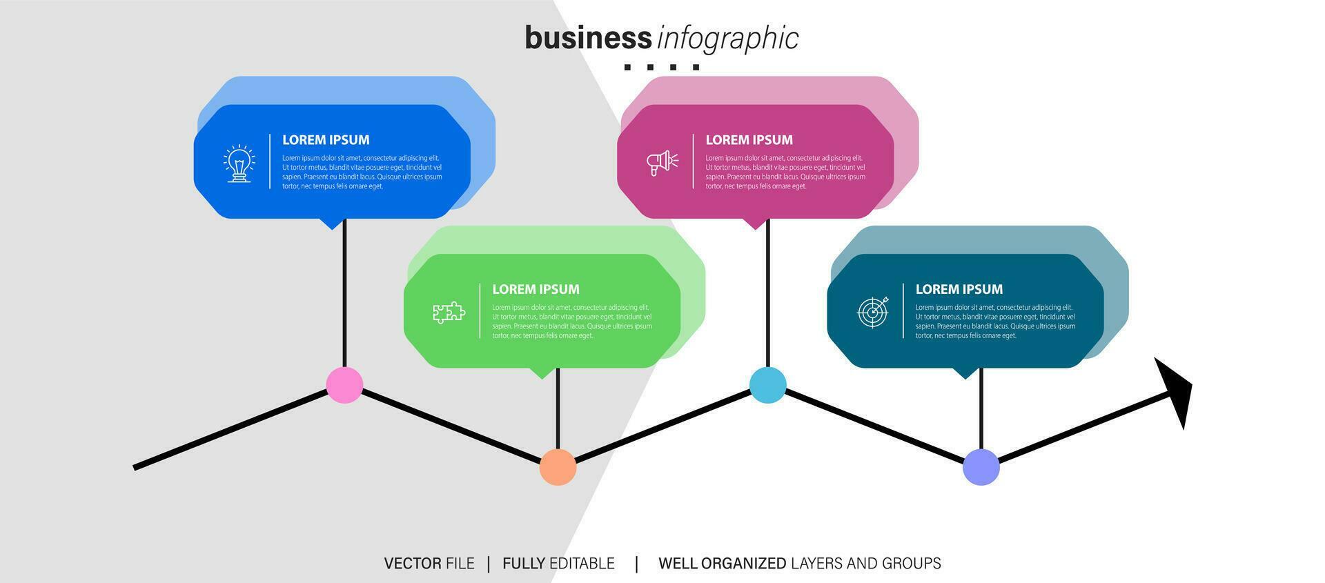 Set of infographic elements data visualization vector design template ...