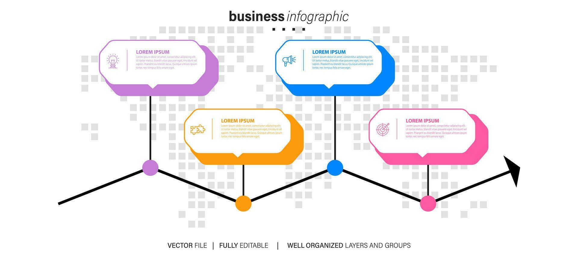 Business information display Process chart Abstract element of the ...