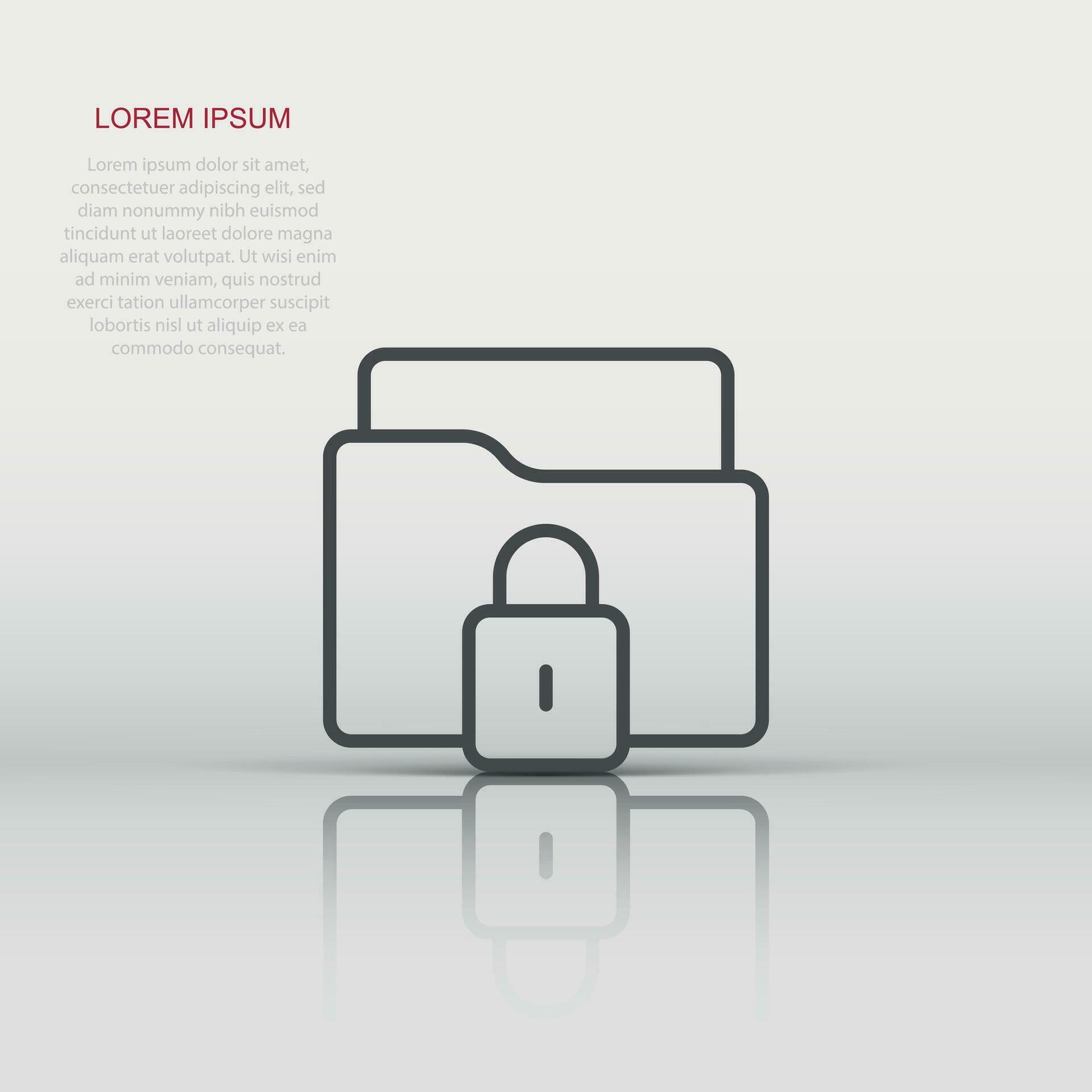 Files Folder Permission Icon In Flat Style Document Access Vector Illustration On Isolated