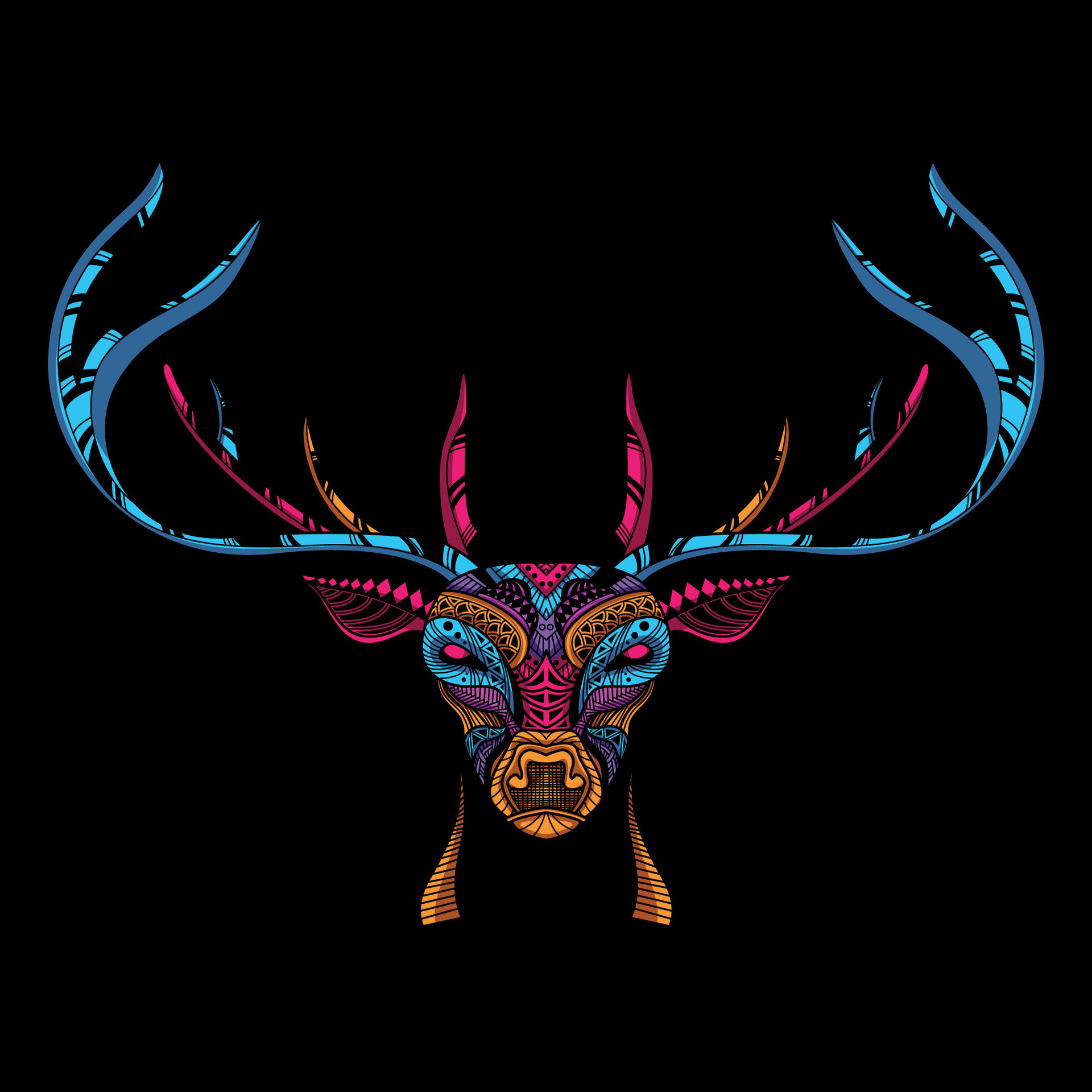 deer head pattern artwork illustration 27496326 Vector Art at Vecteezy