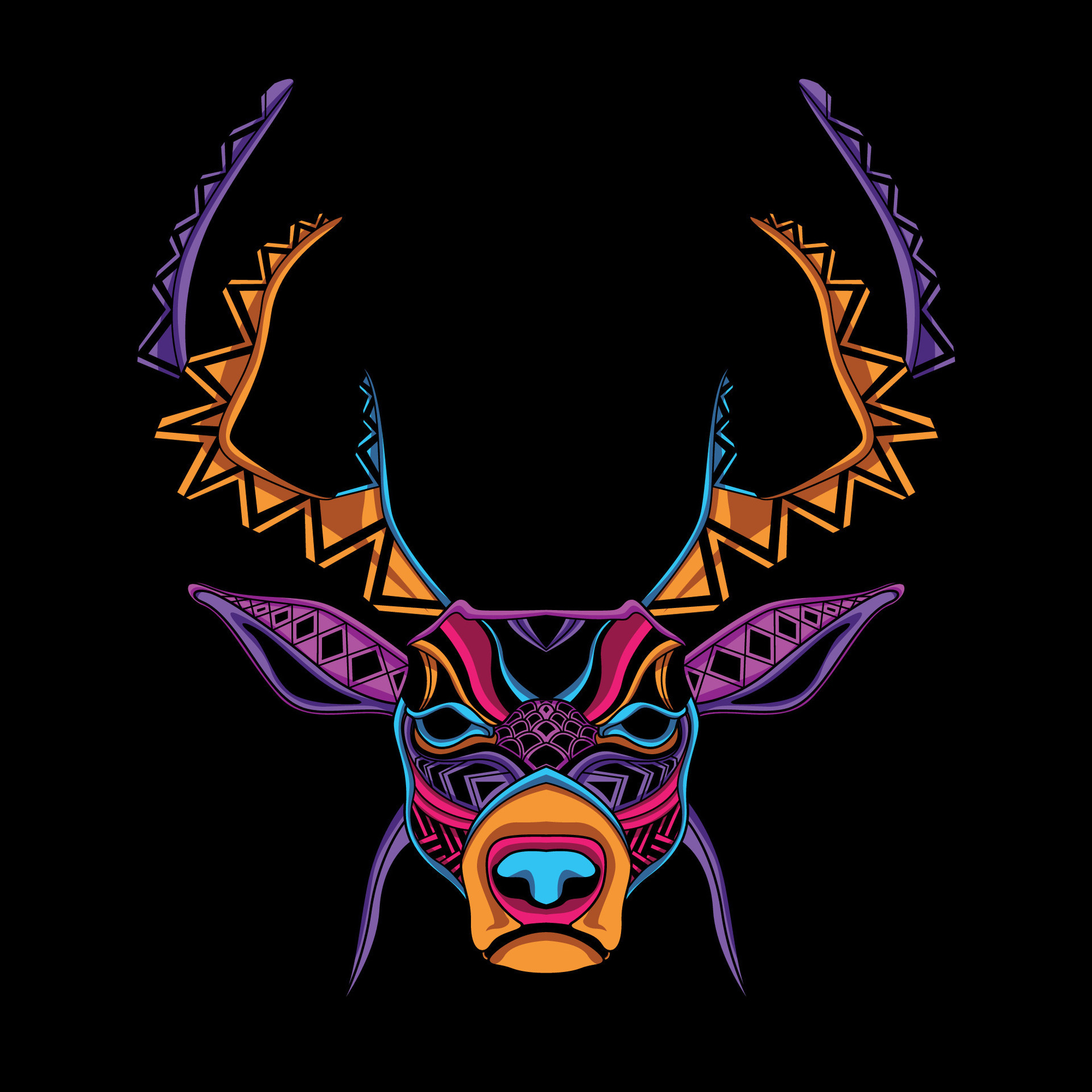 deer head pattern artwork illustration 27496361 Vector Art at Vecteezy