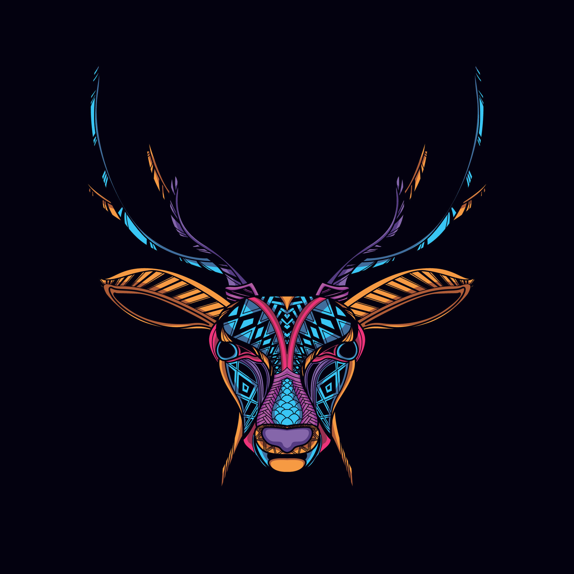 deer head pattern artwork illustration 27496454 Vector Art at Vecteezy