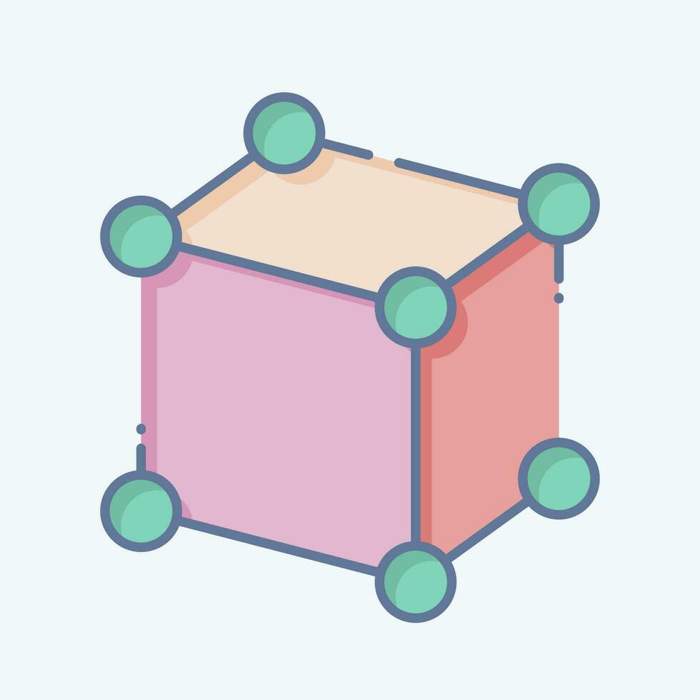 Icon Framework Related To 3d Visualization Symbol Doodle Style Simple Design Editable Simple