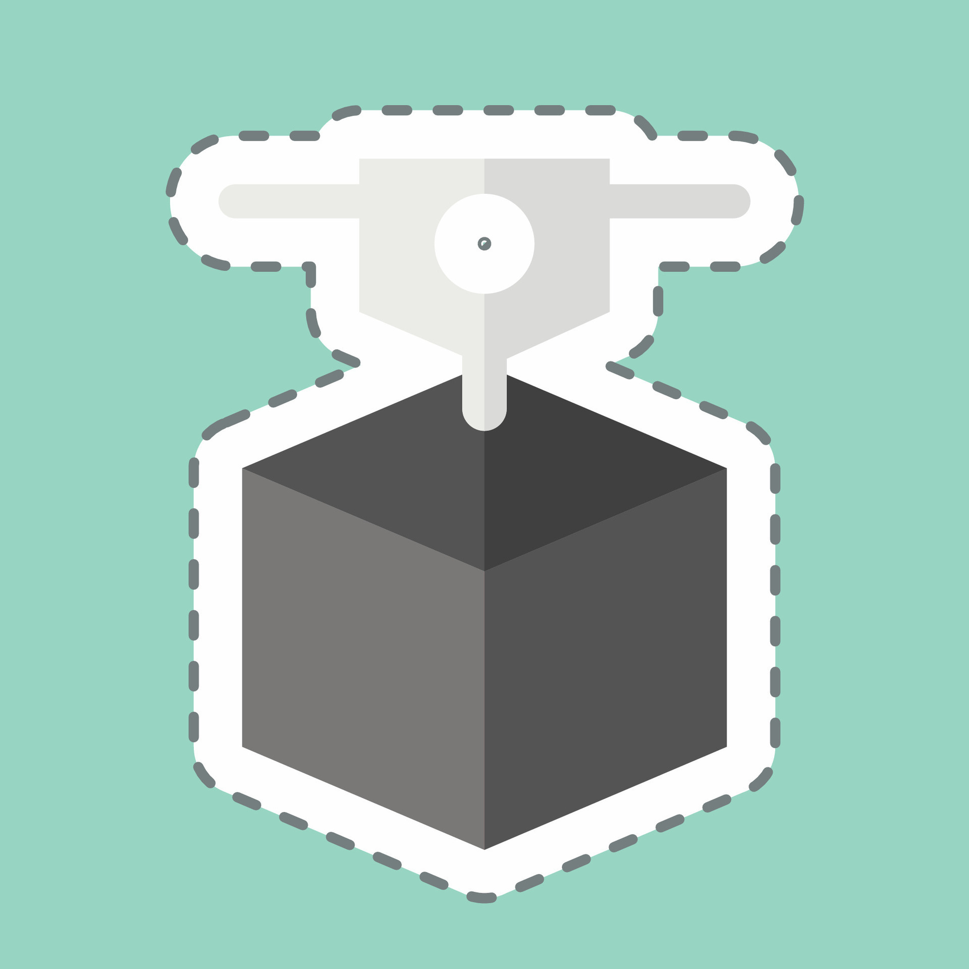 Sticker Line Cut 3d Printing Related To 3d Visualization Symbol Simple Design Editable Simple