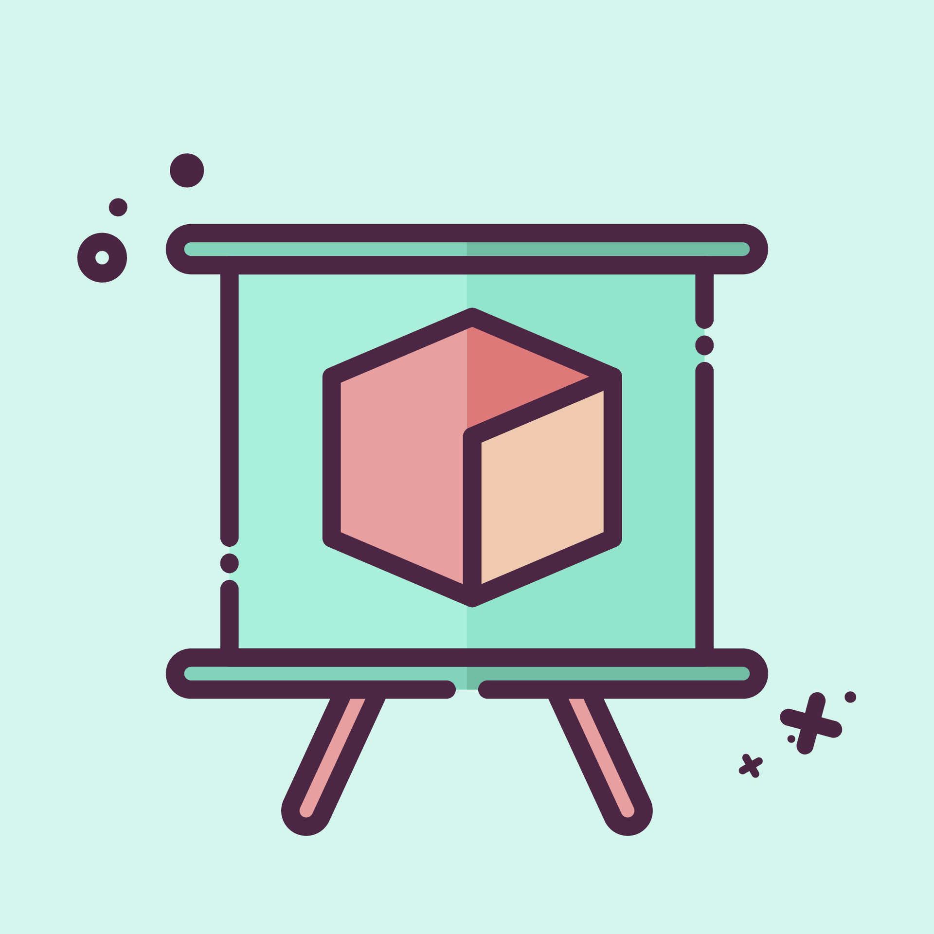 Icon 3d Presentation Related To 3d Visualization Symbol Mbe Style Simple Design Editable