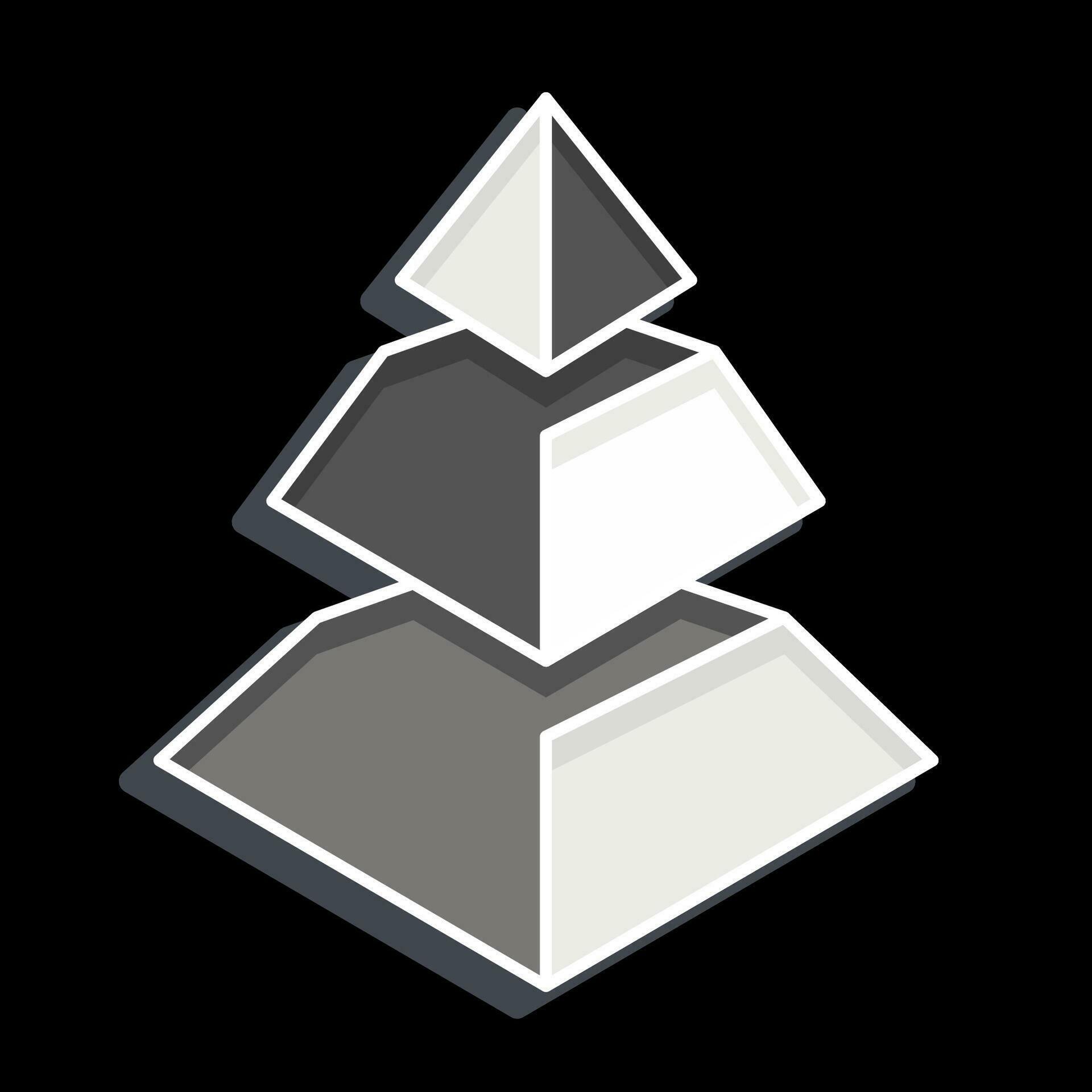 Icon Pyramid Chart Related To 3d Visualization Symbol Glossy Style Simple Design Editable