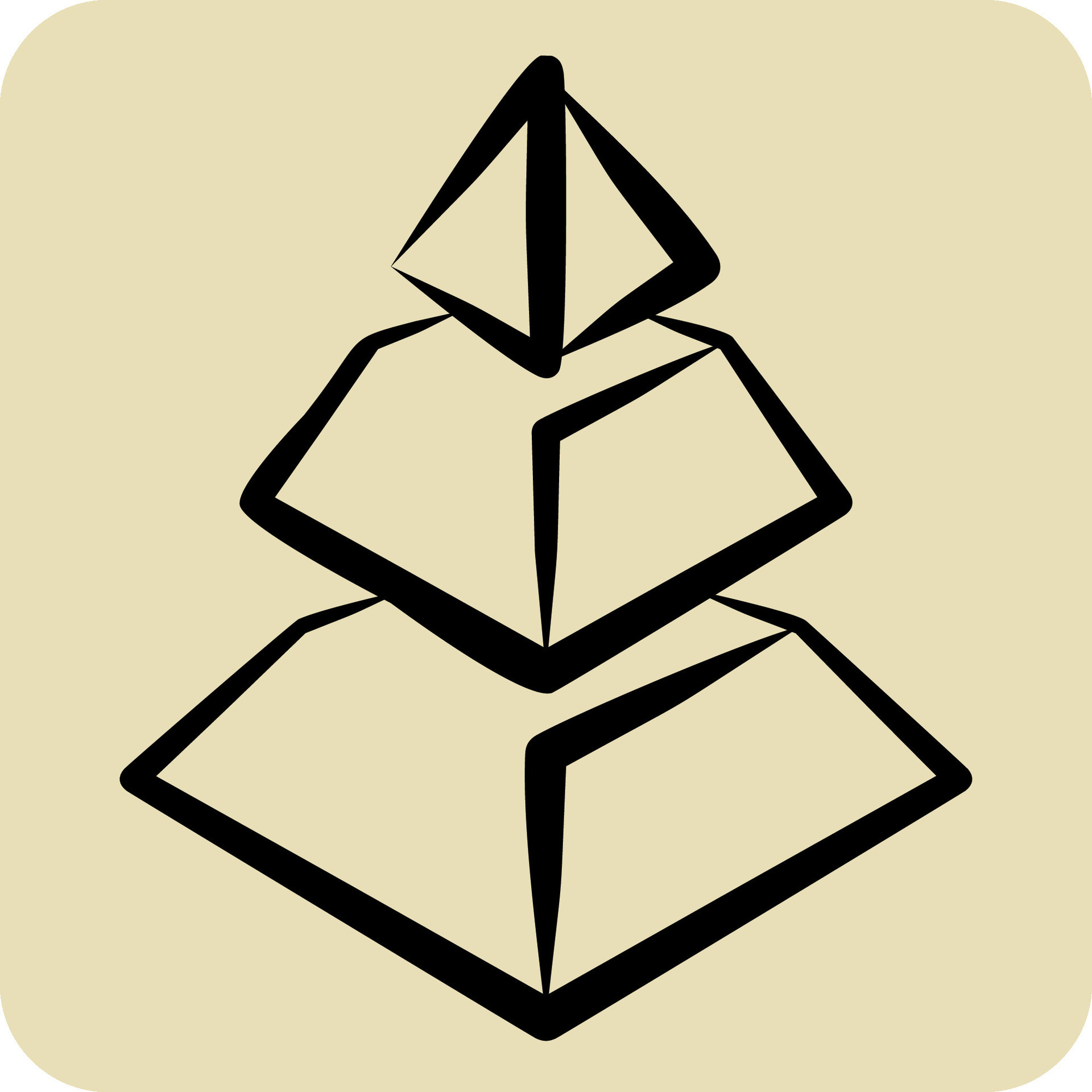Icon Pyramid Chart Related To 3d Visualization Symbol Hand Drawn Style Simple Design Editable