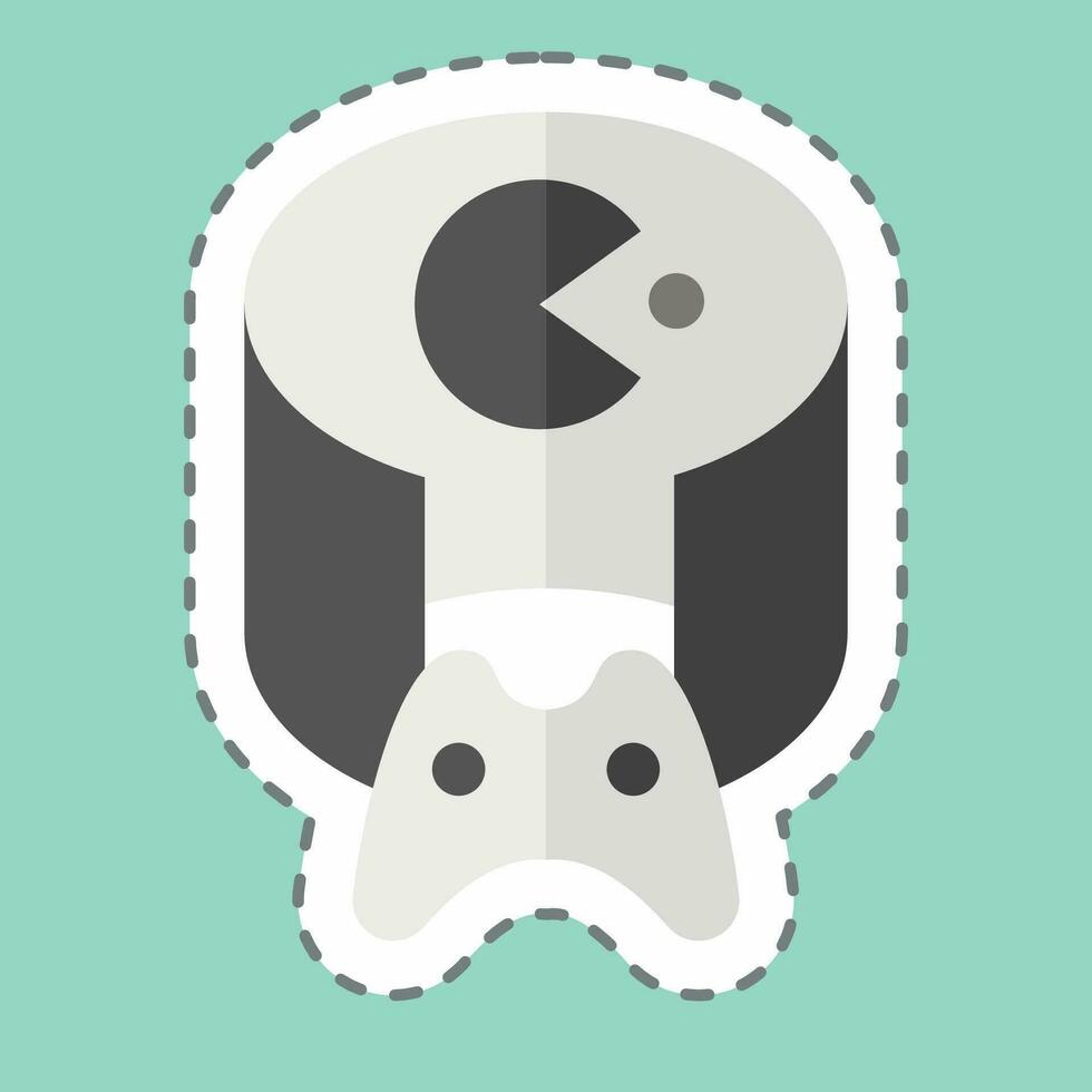 Sticker Line Cut Vr Game Related To 3d Visualization Symbol Simple Design Editable Simple