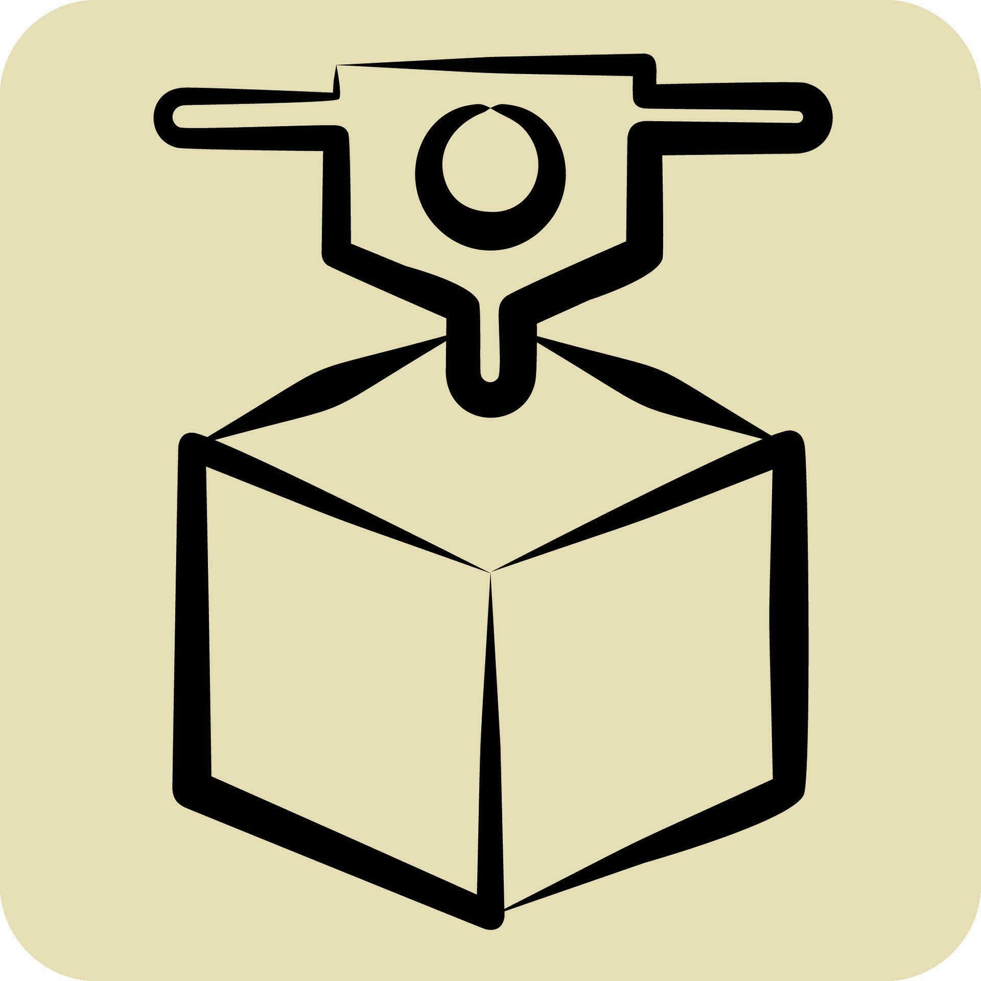 Icon 3D Printing. related to 3D Visualization symbol. hand drawn style ...