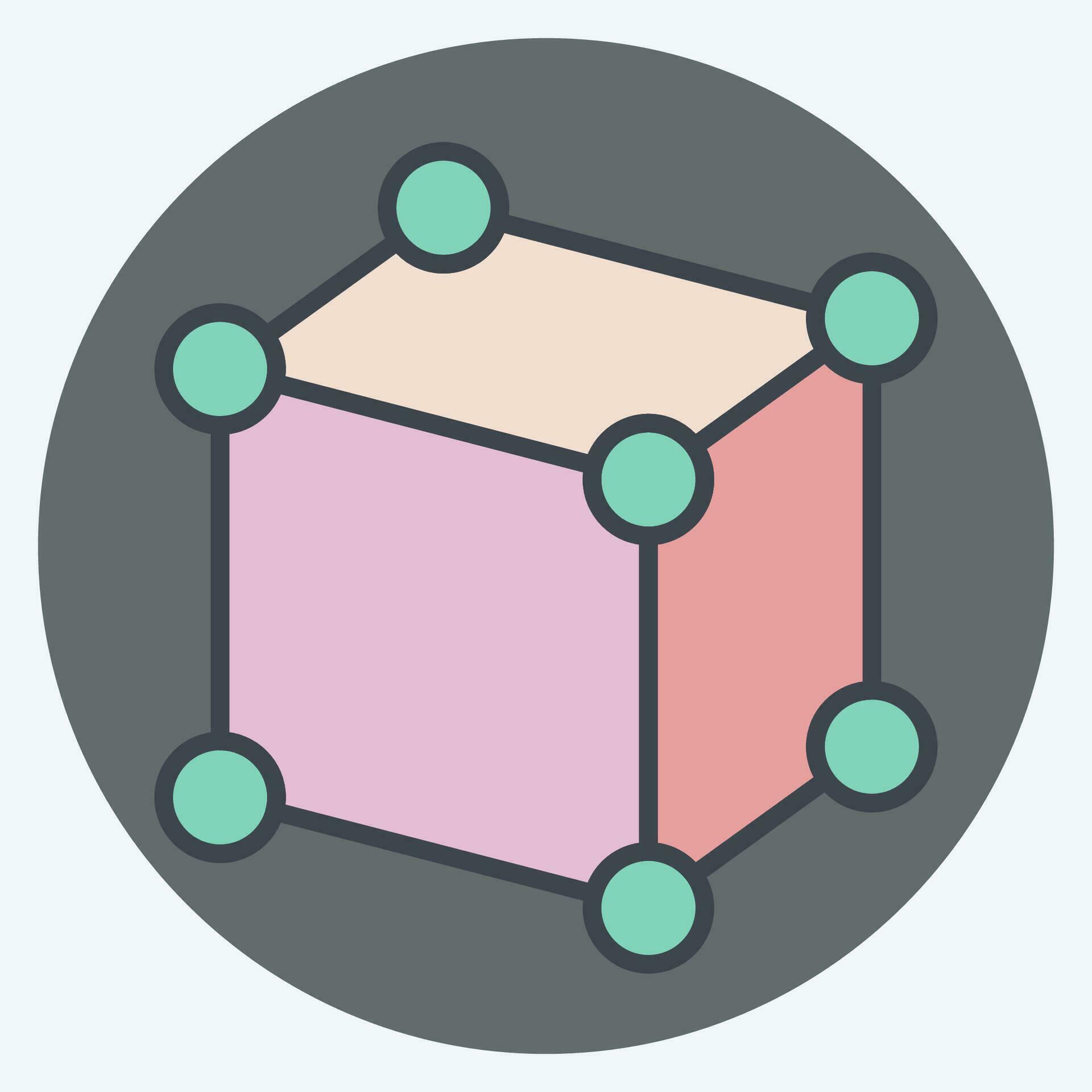 Icon Framework Related To 3d Visualization Symbol Color Mate Style Simple Design Editable