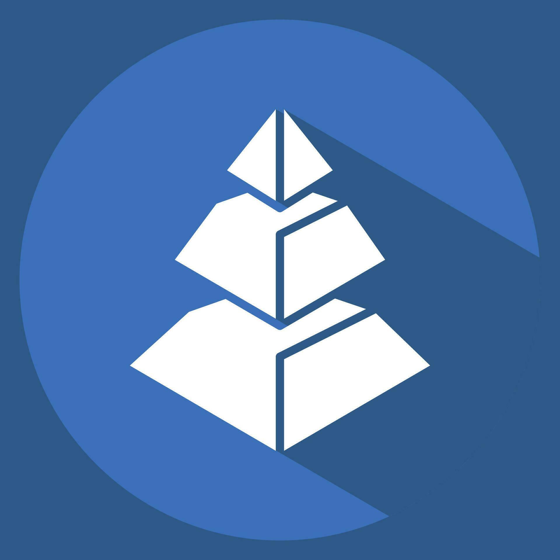 Icon Pyramid Chart Related To 3d Visualization Symbol Long Shadow Style Simple Design