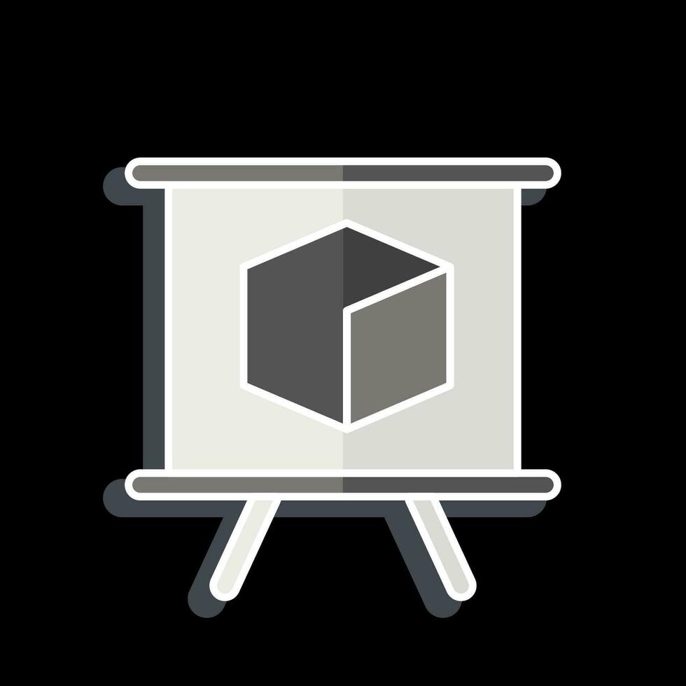 Icon 3d Presentation Related To 3d Visualization Symbol Glossy Style Simple Design Editable