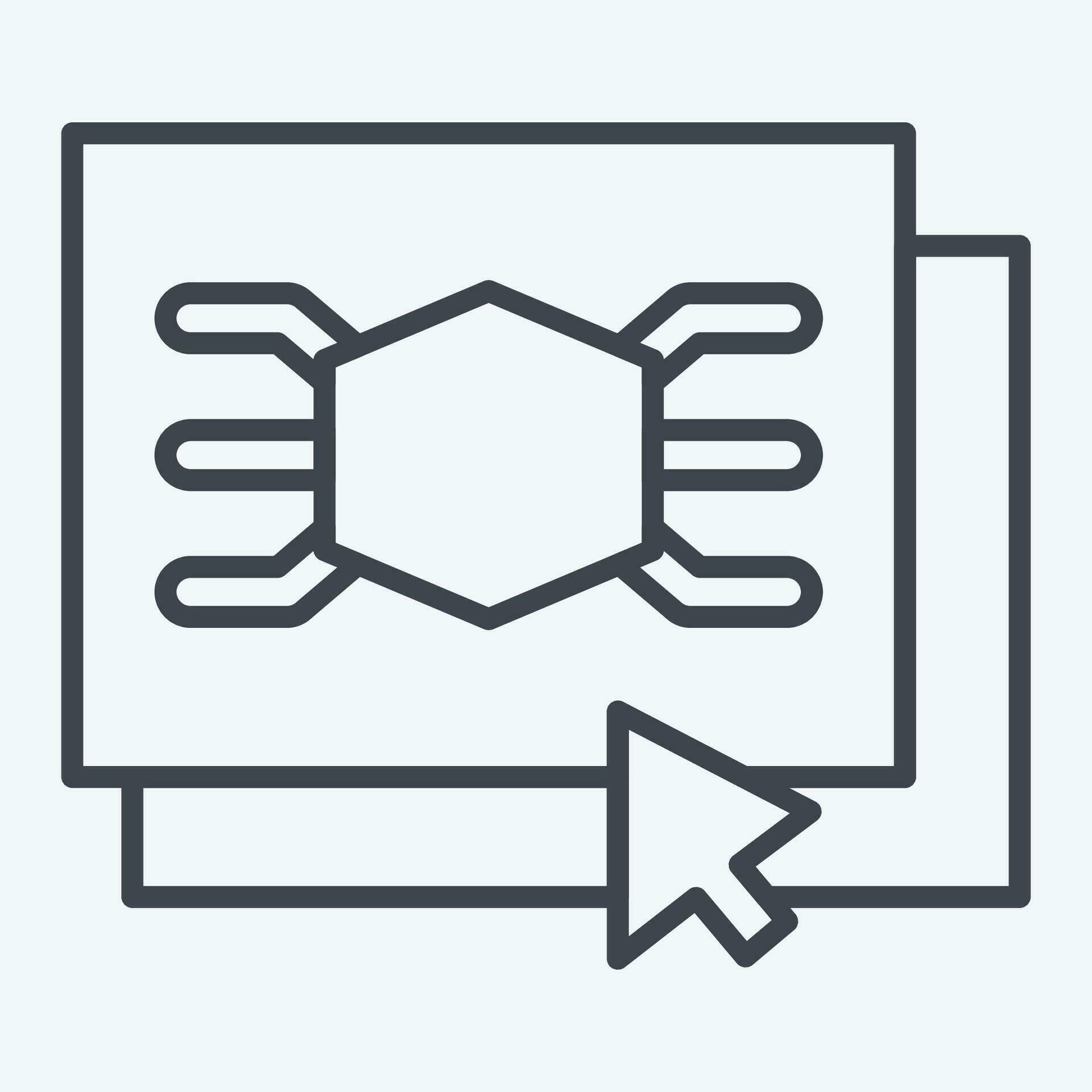 Icon Software Related To 3d Visualization Symbol Line Style Simple