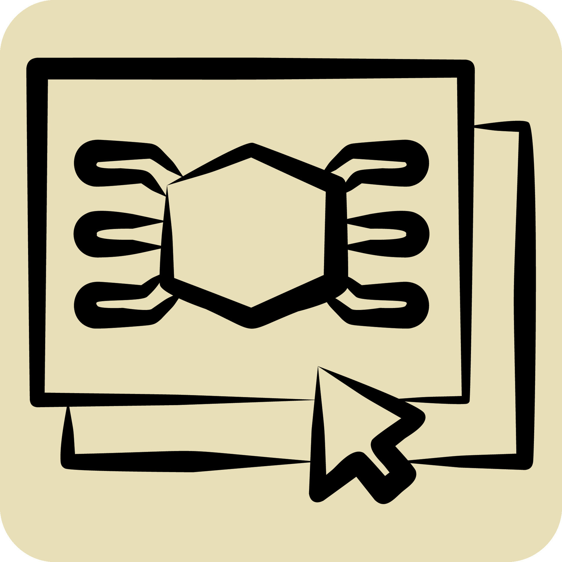 Icon Software Related To 3d Visualization Symbol Hand Drawn Style Simple Design Editable