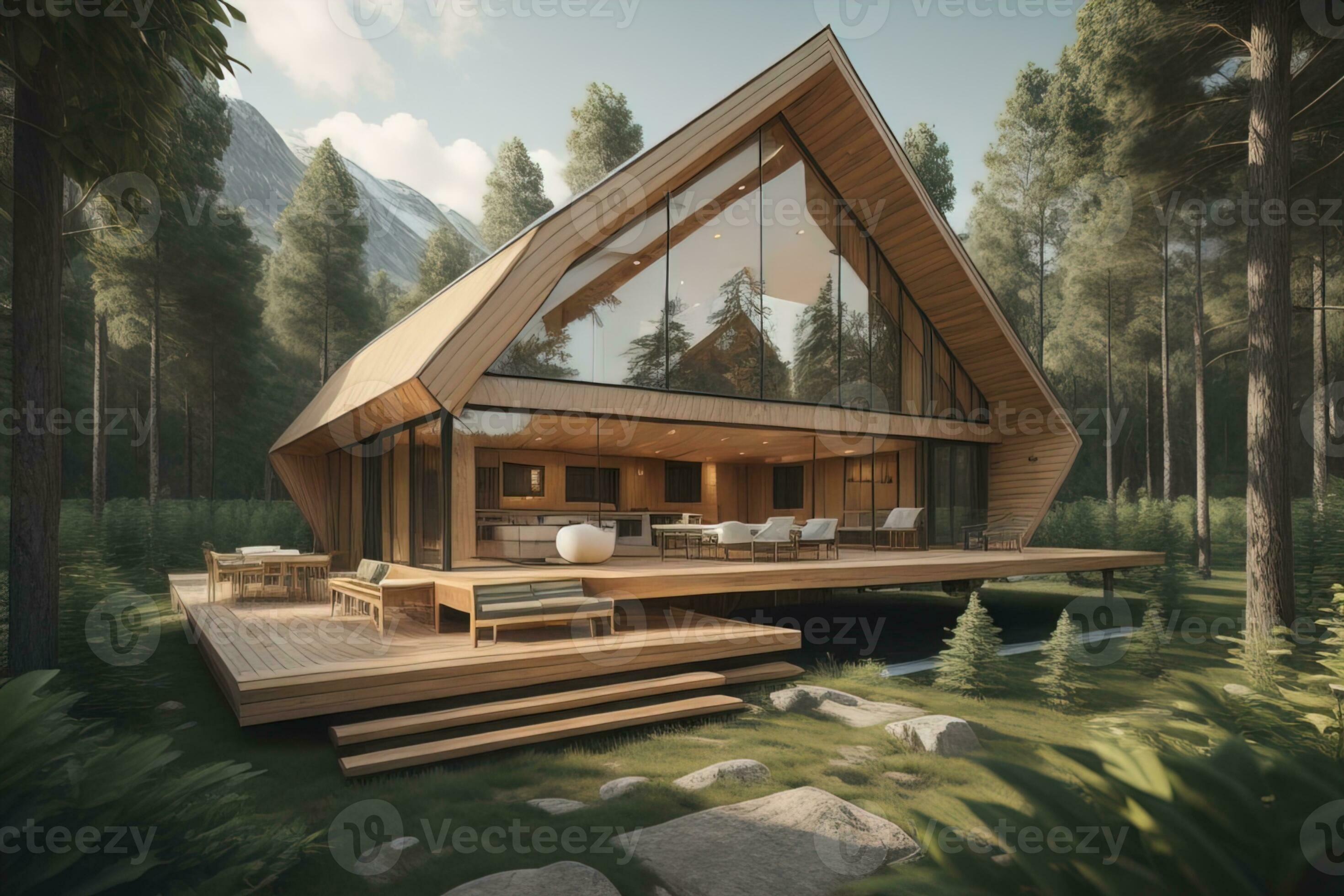 modern cozy chalet with pool and parking for sale or rent. Luxury house ...