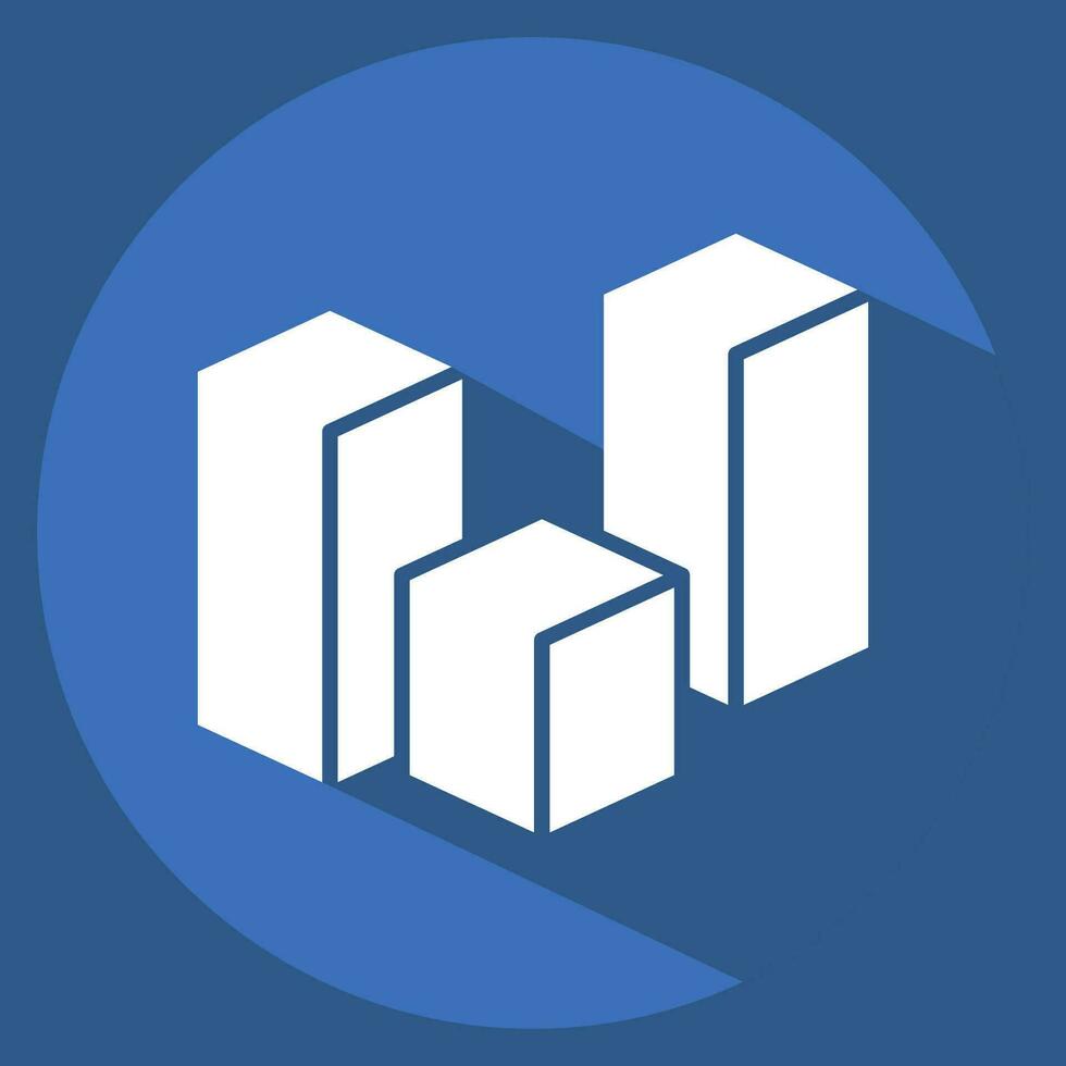 Icon 3D Visualication. related to 3D Visualization symbol. long shadow ...