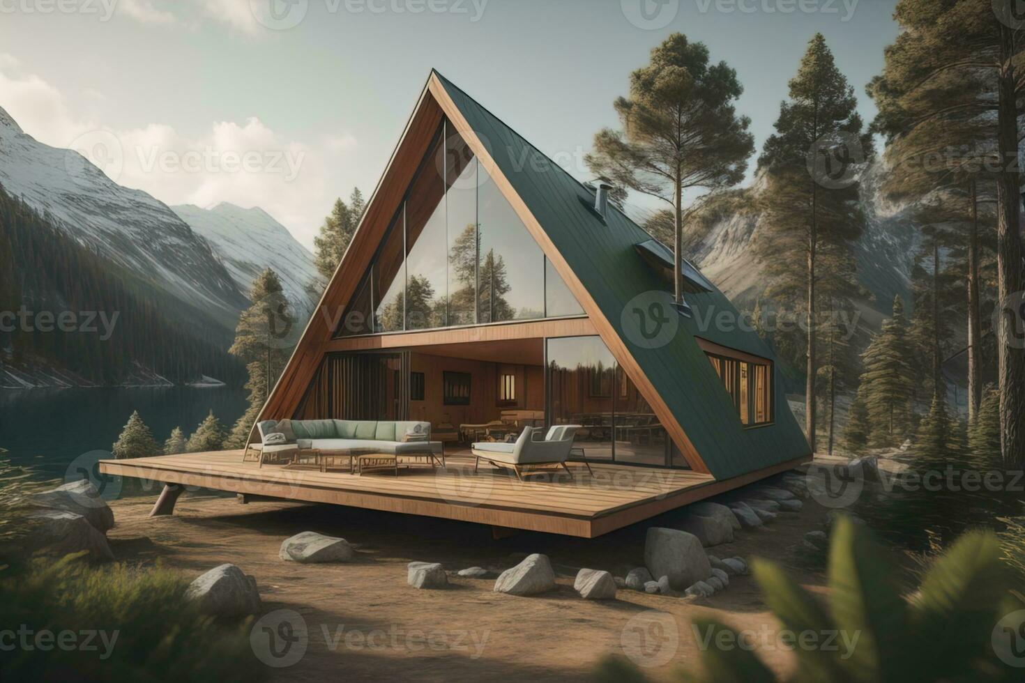 modern cozy chalet with pool and parking for sale or rent. Luxury house ...