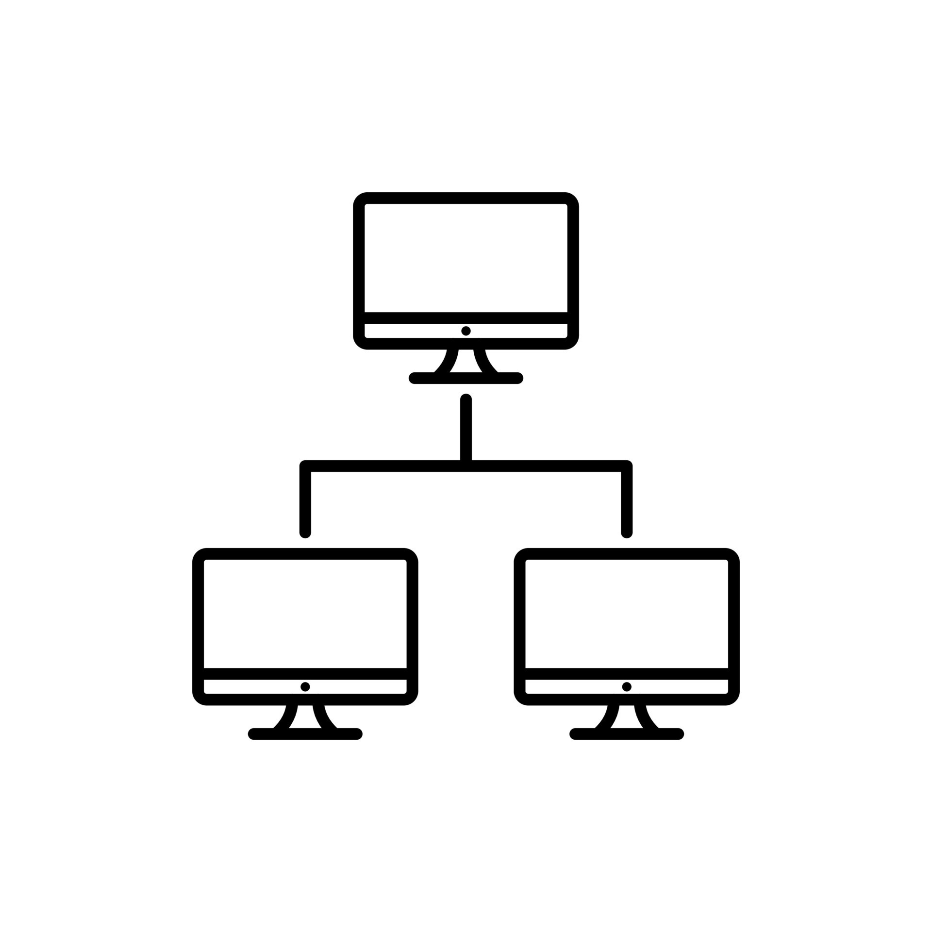 Computer network, client server, connection, intranet icon in line ...
