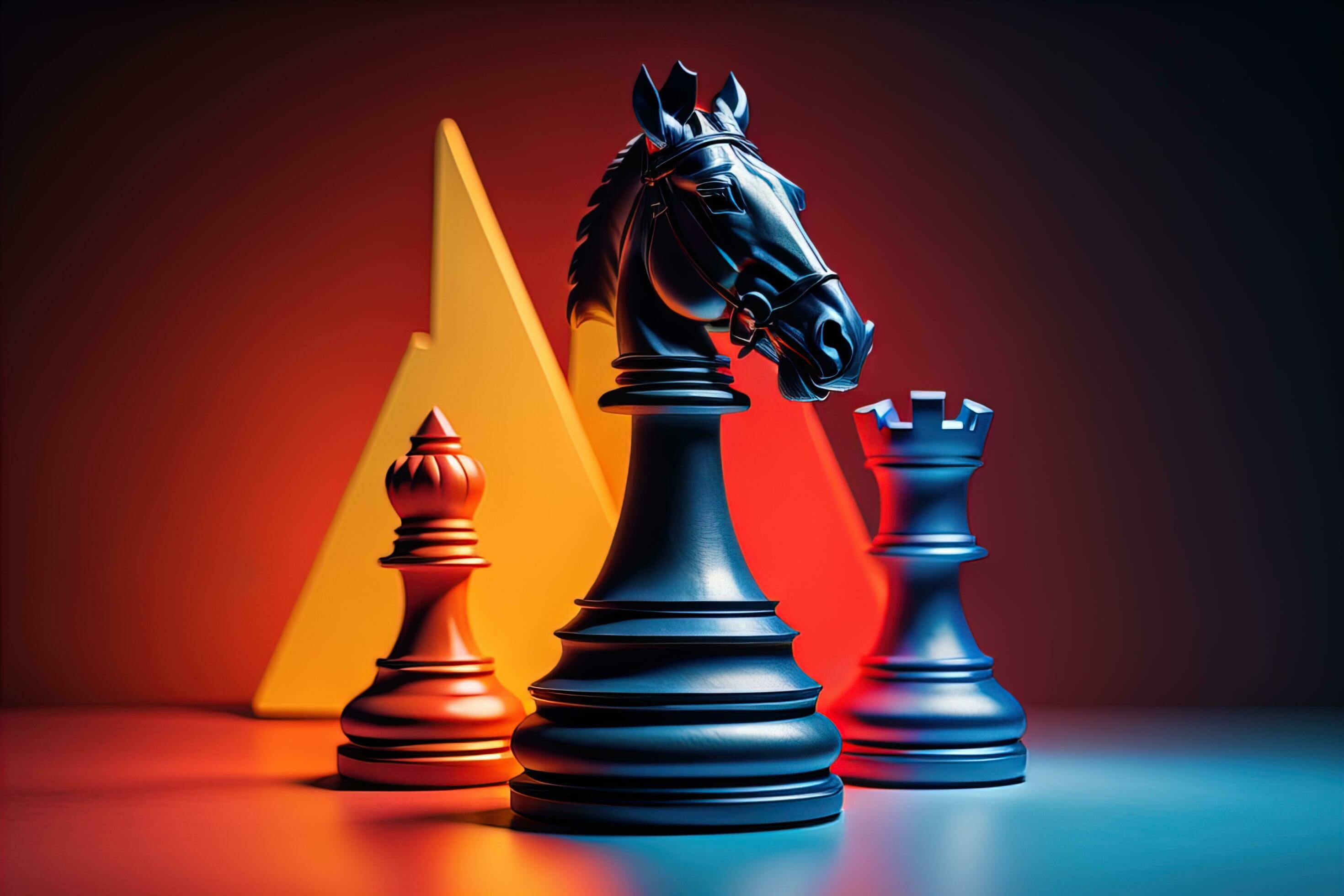 Different Chess Piece On A Solid Color Background Ai Generative different-chess-piece-on-a-solid-color-background-ai-generative