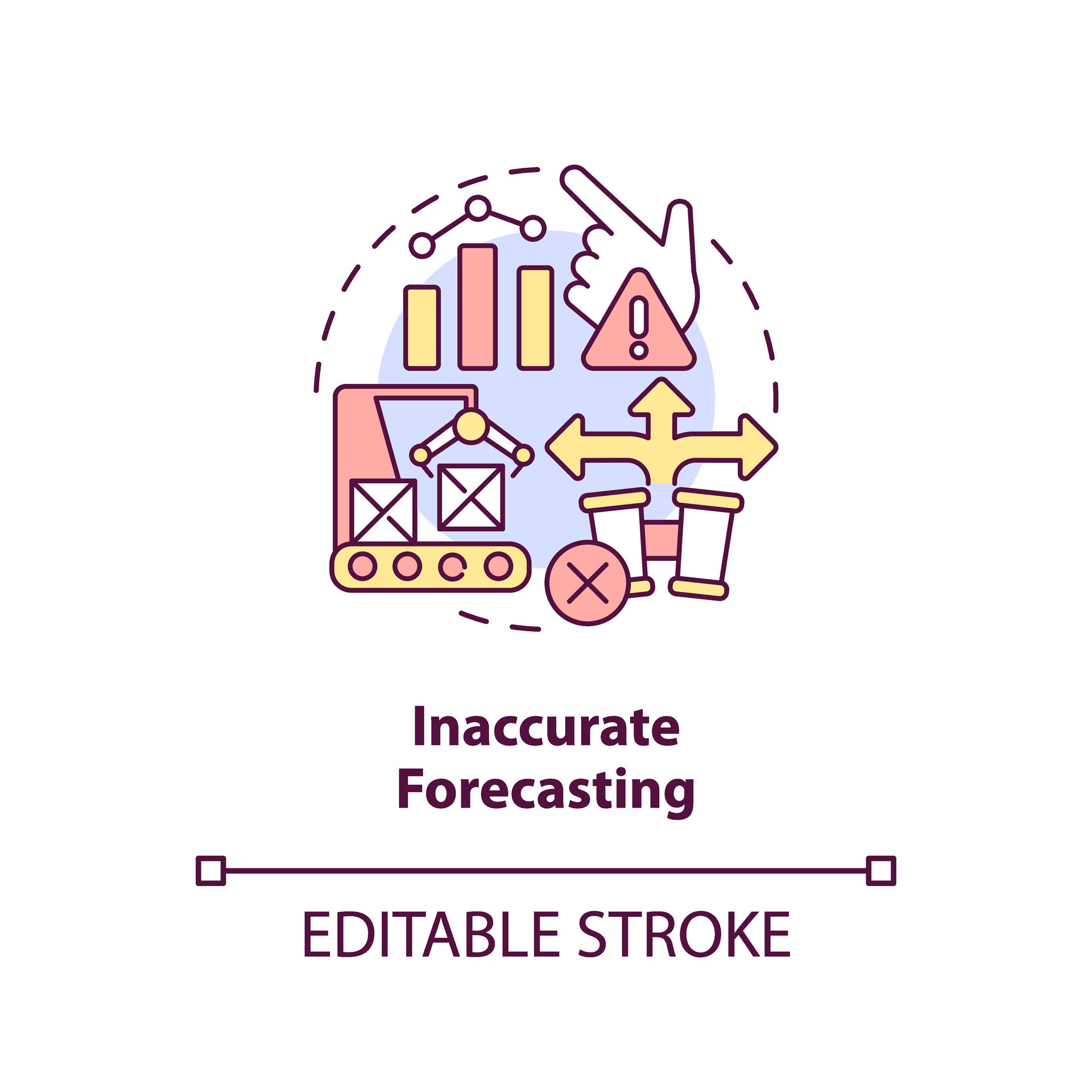 2d Editable Inaccurate Forecasting Thin Line Icon Concept Isolated Vector Multicolor