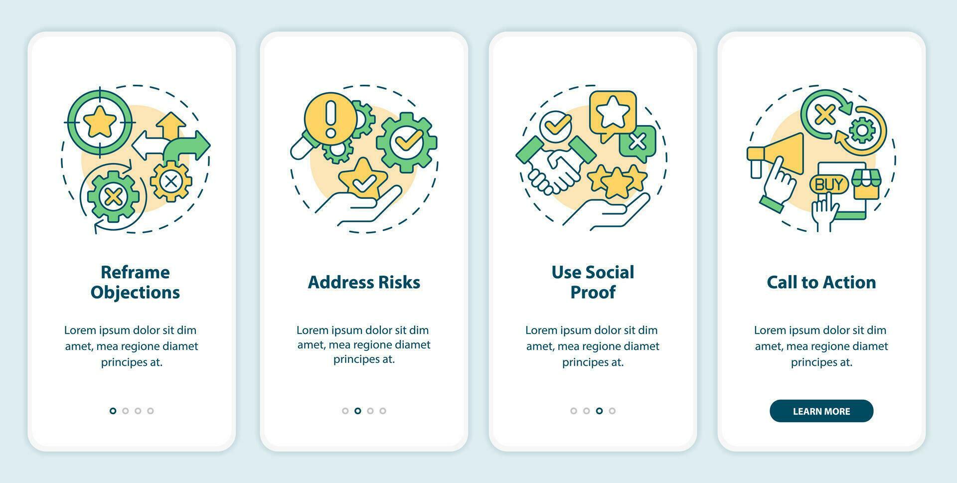Objection Handling Techniques Onboarding Mobile App Screen Sales Negotiation Walkthrough 4