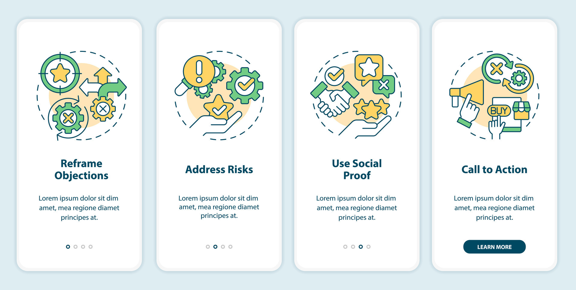 Objection Handling Techniques Onboarding Mobile App Screen Sales Negotiation Walkthrough 4