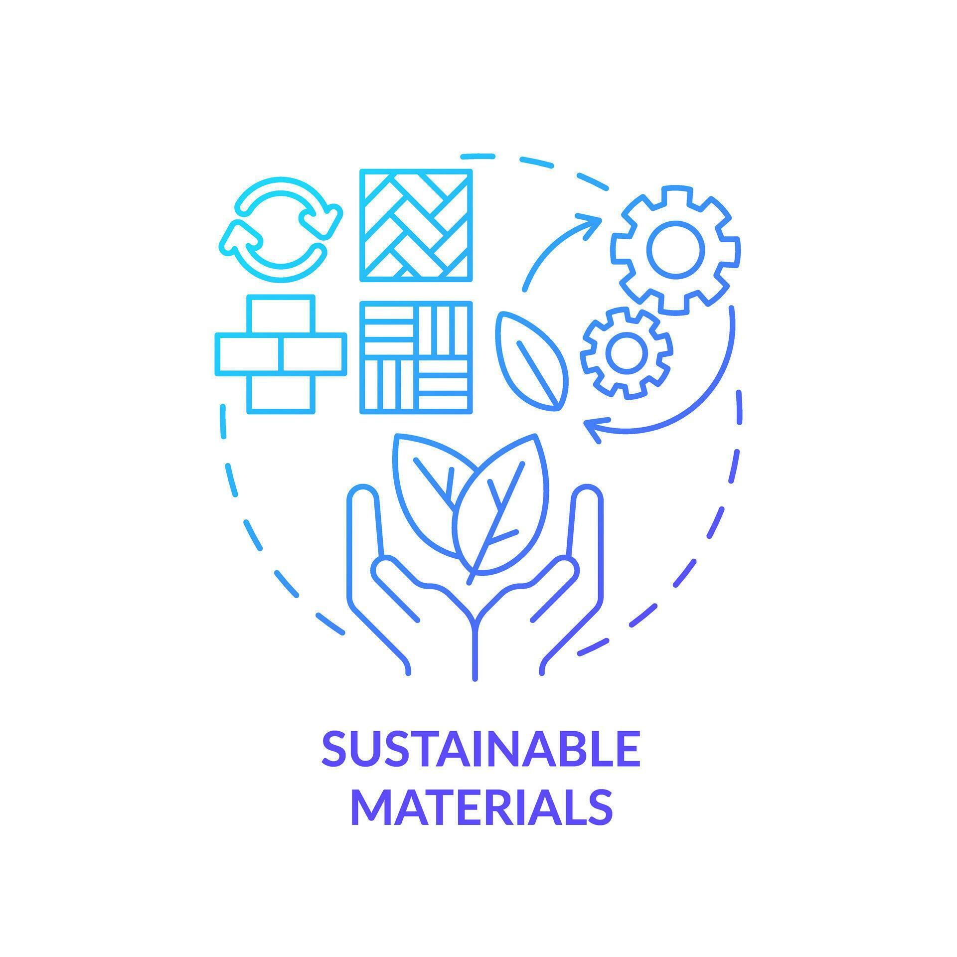 Blue gradient sustainable materials icon concept, isolated vector ...
