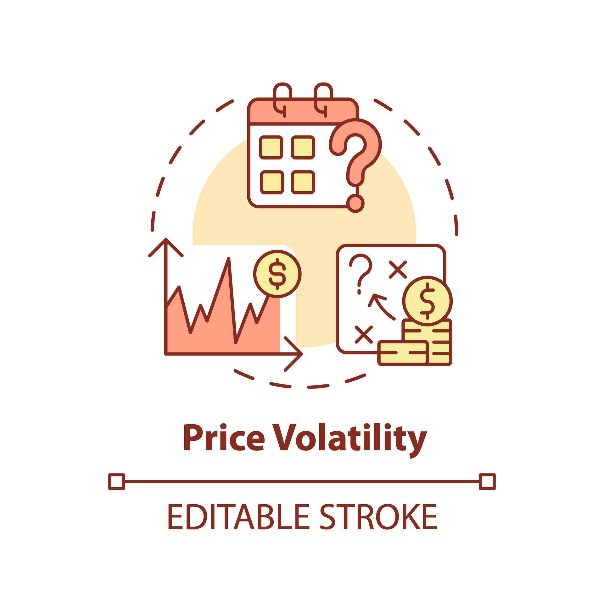 Editable Price Volatility Icon Representing Heatflation Concept Isolated Vector Global Warming