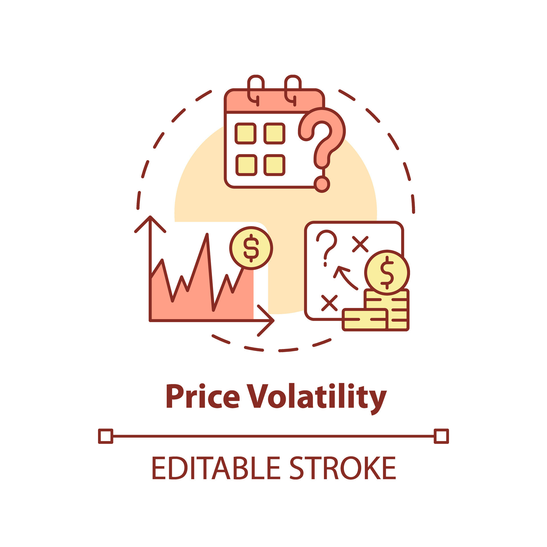 Editable Price Volatility Icon Representing Heatflation Concept Isolated Vector Global Warming