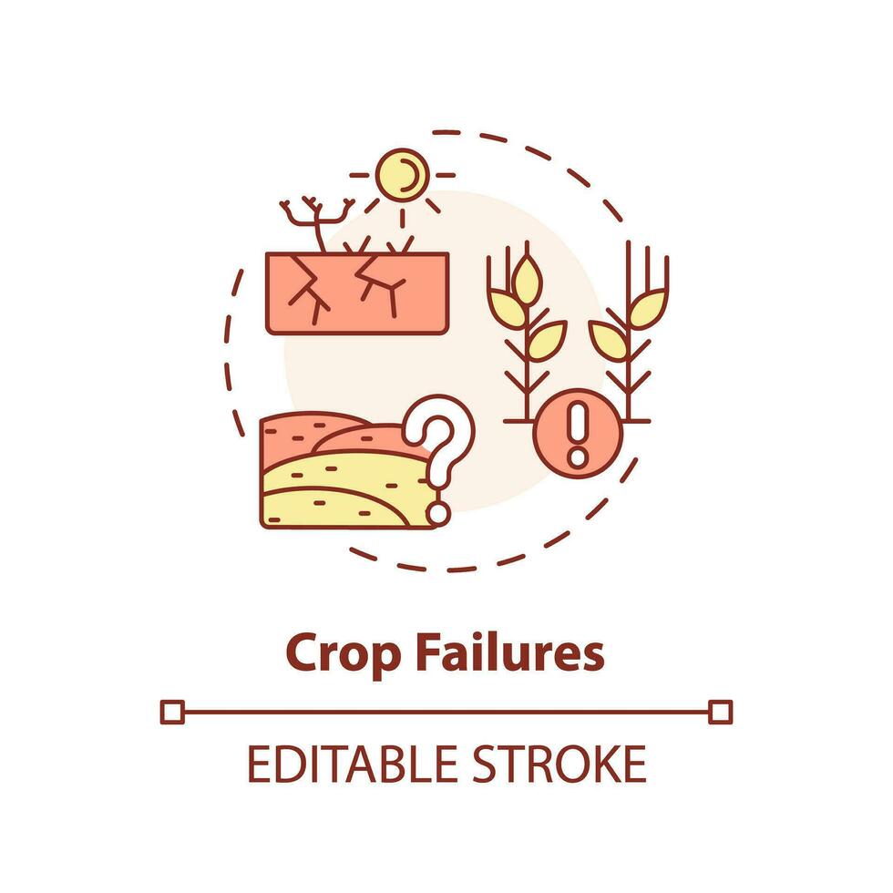 Editable crop failures icon representing heatflation concept, isolated ... Editable crop failures icon representing heatflation concept, isolated ...