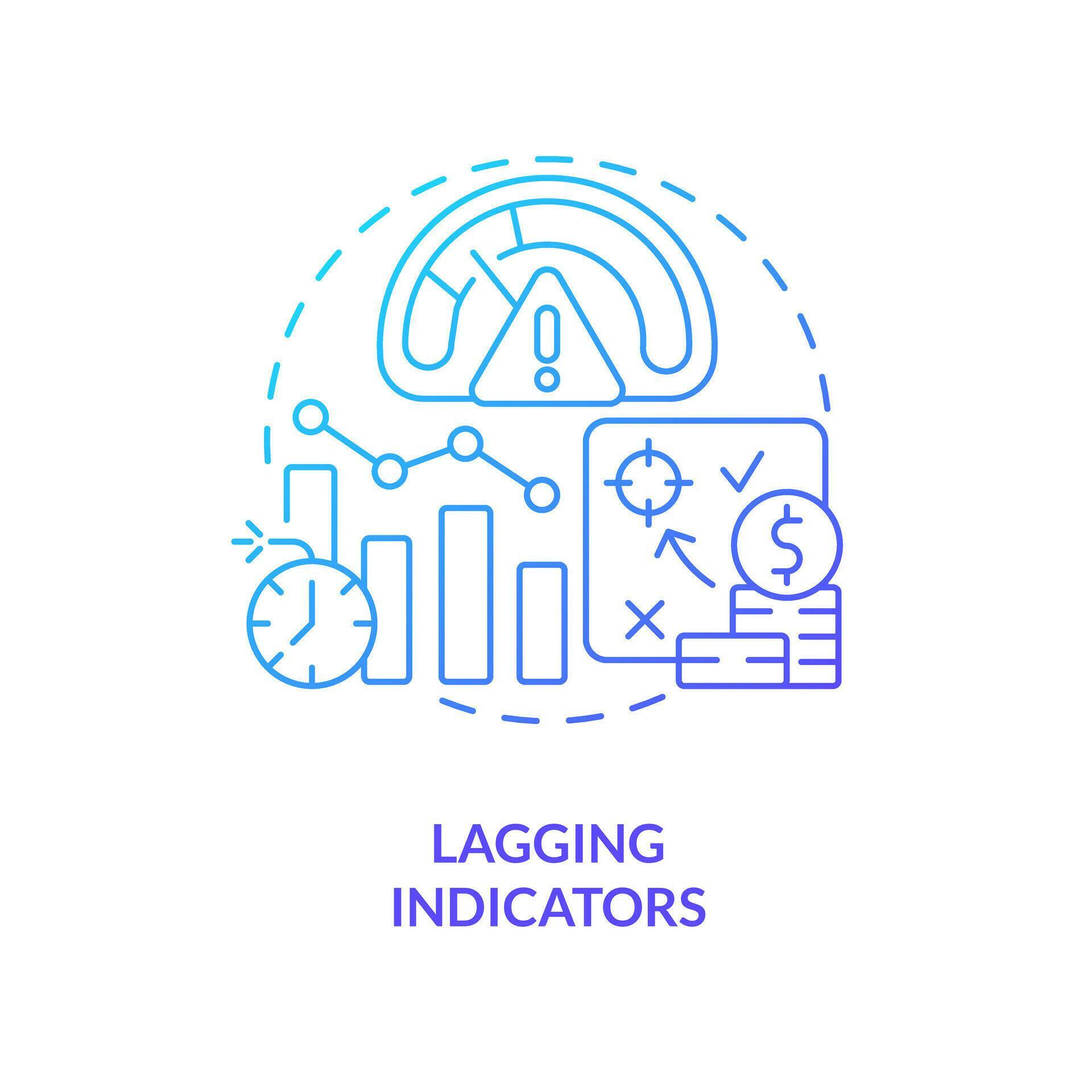 Lagging indicators blue gradient concept icon. Processes prediction ... Lagging indicators blue gradient concept icon. Processes prediction ...