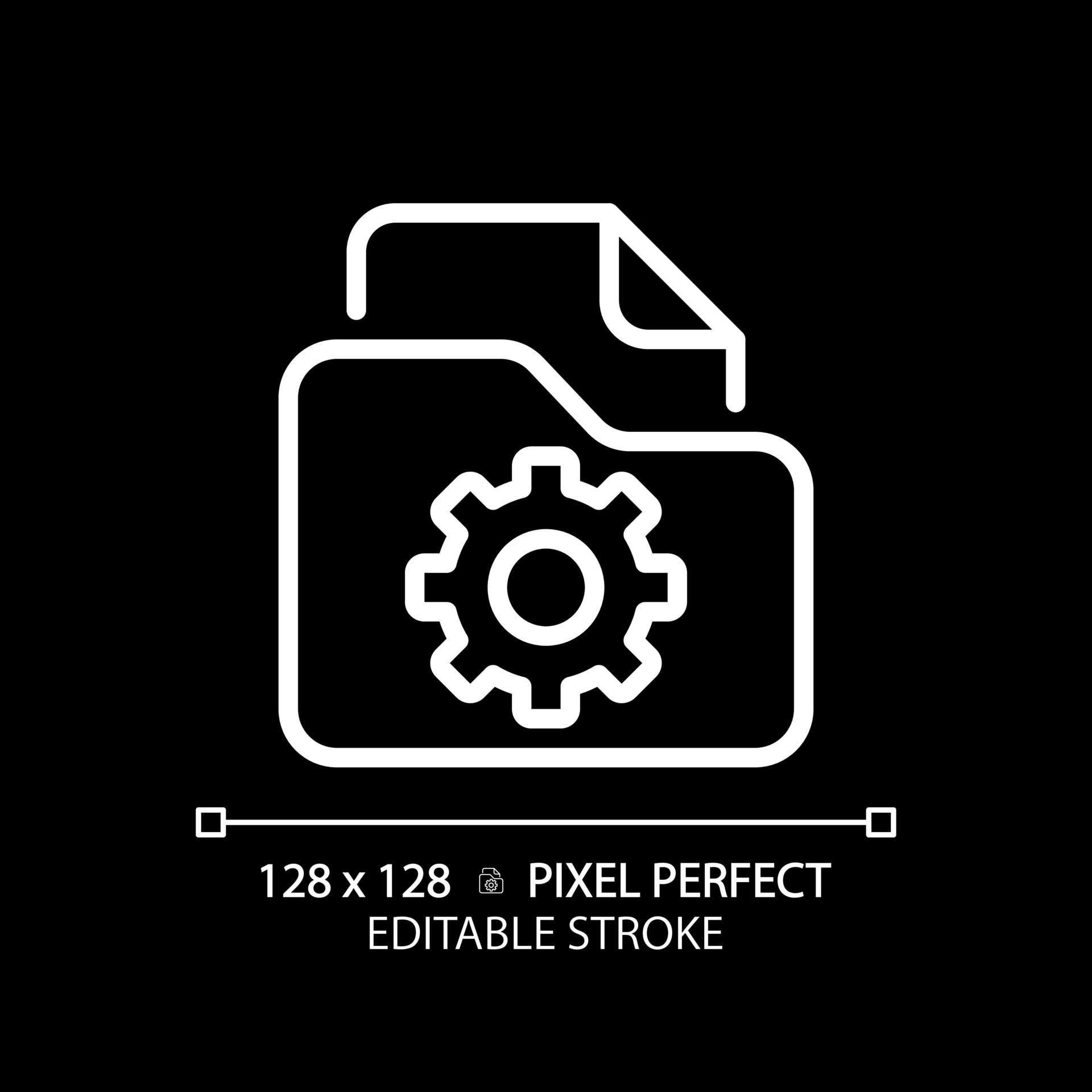 File management pixel perfect white linear icon for dark theme. Digital ...