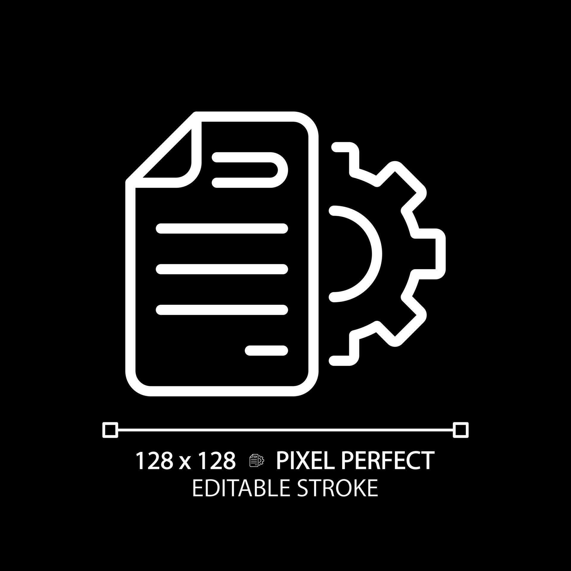 Document settings pixel perfect white linear icon for dark theme ... Document settings pixel perfect white linear icon for dark theme ...