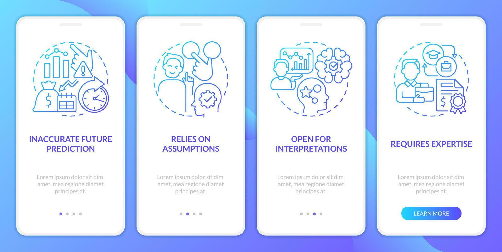 Economic indicators disadvantages blue gradient onboarding mobile app ... Economic indicators disadvantages blue gradient onboarding mobile app ...