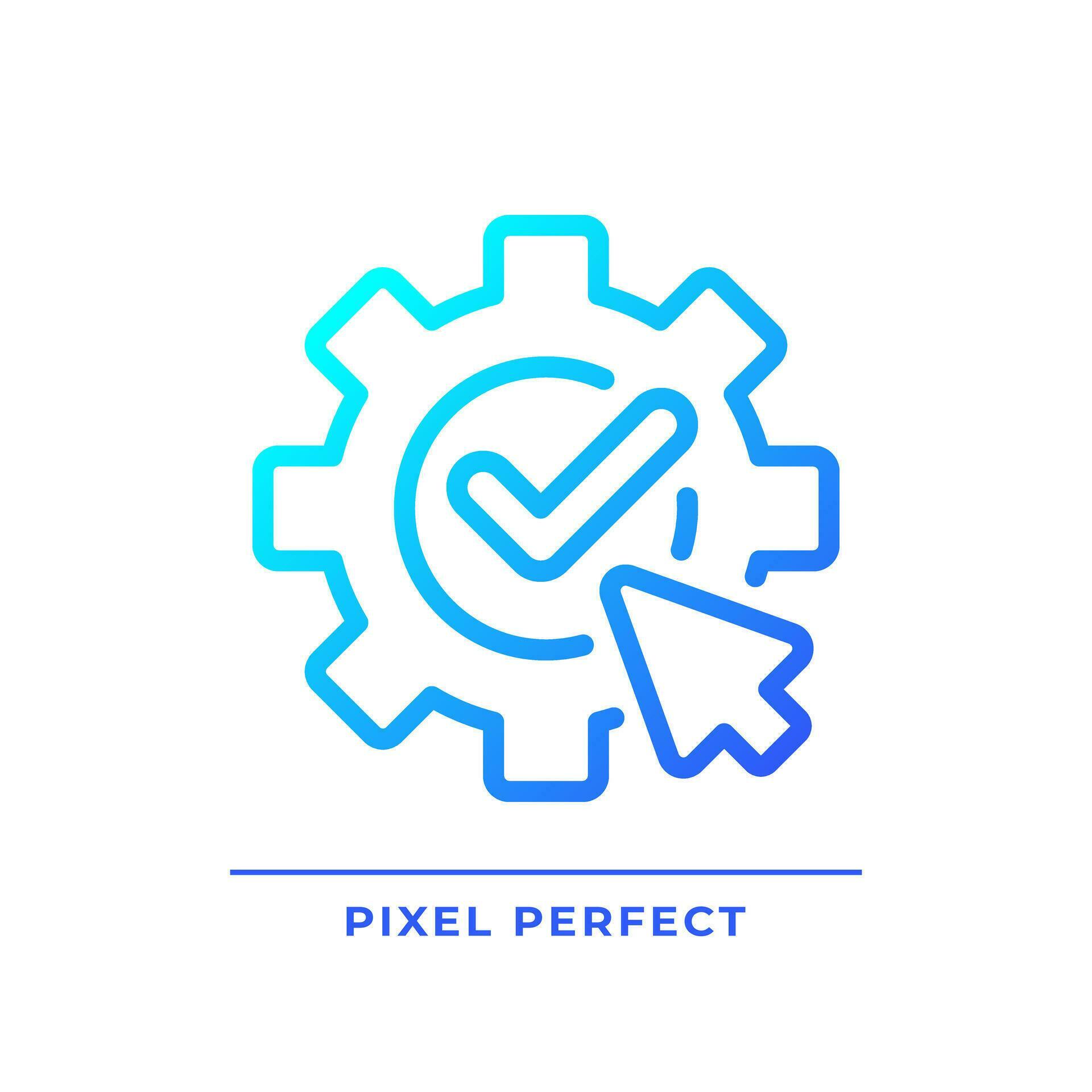 Apply settings pixel perfect gradient linear vector icon. Save changes. Successful completion ...