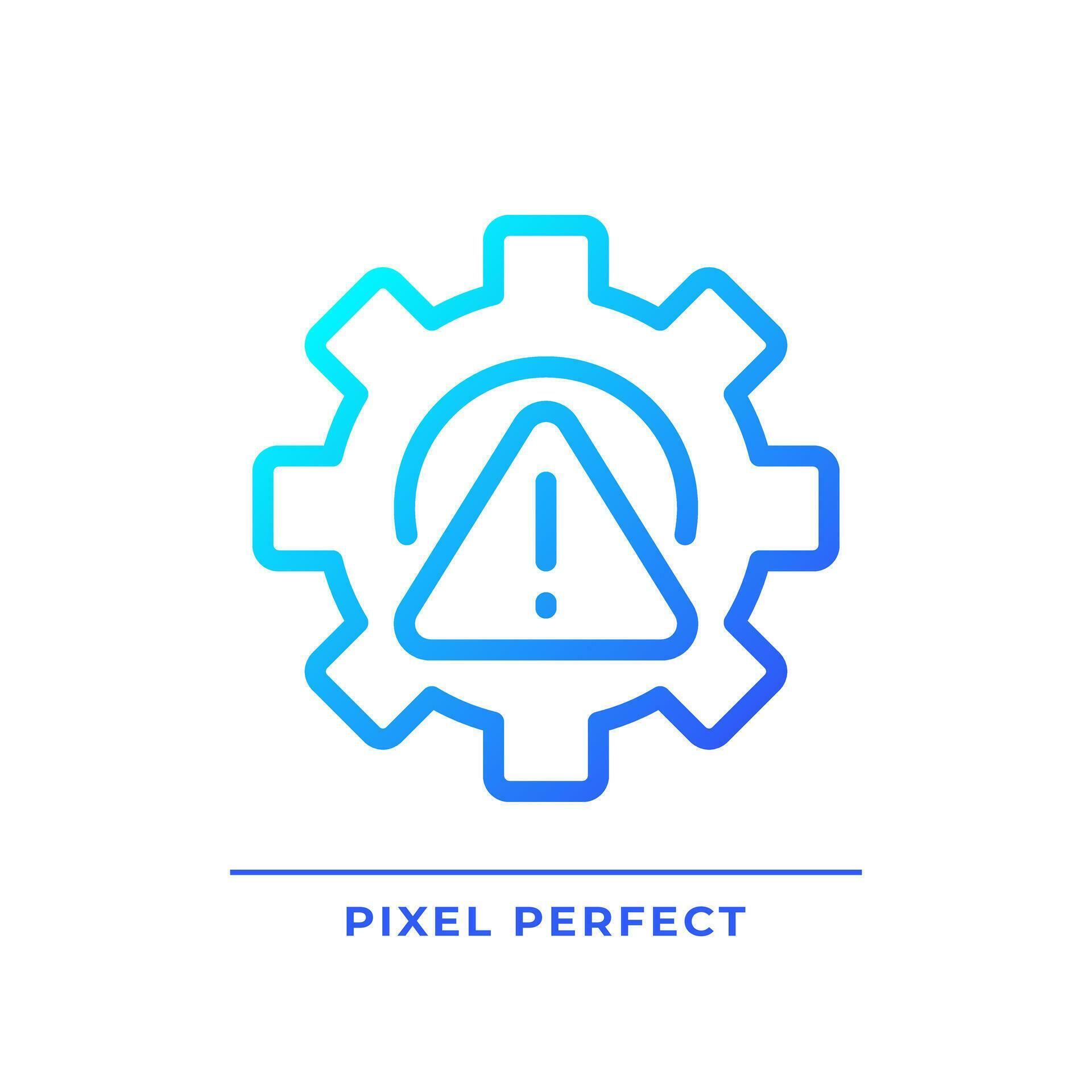 Setup error pixel perfect gradient linear vector icon. Technical ...