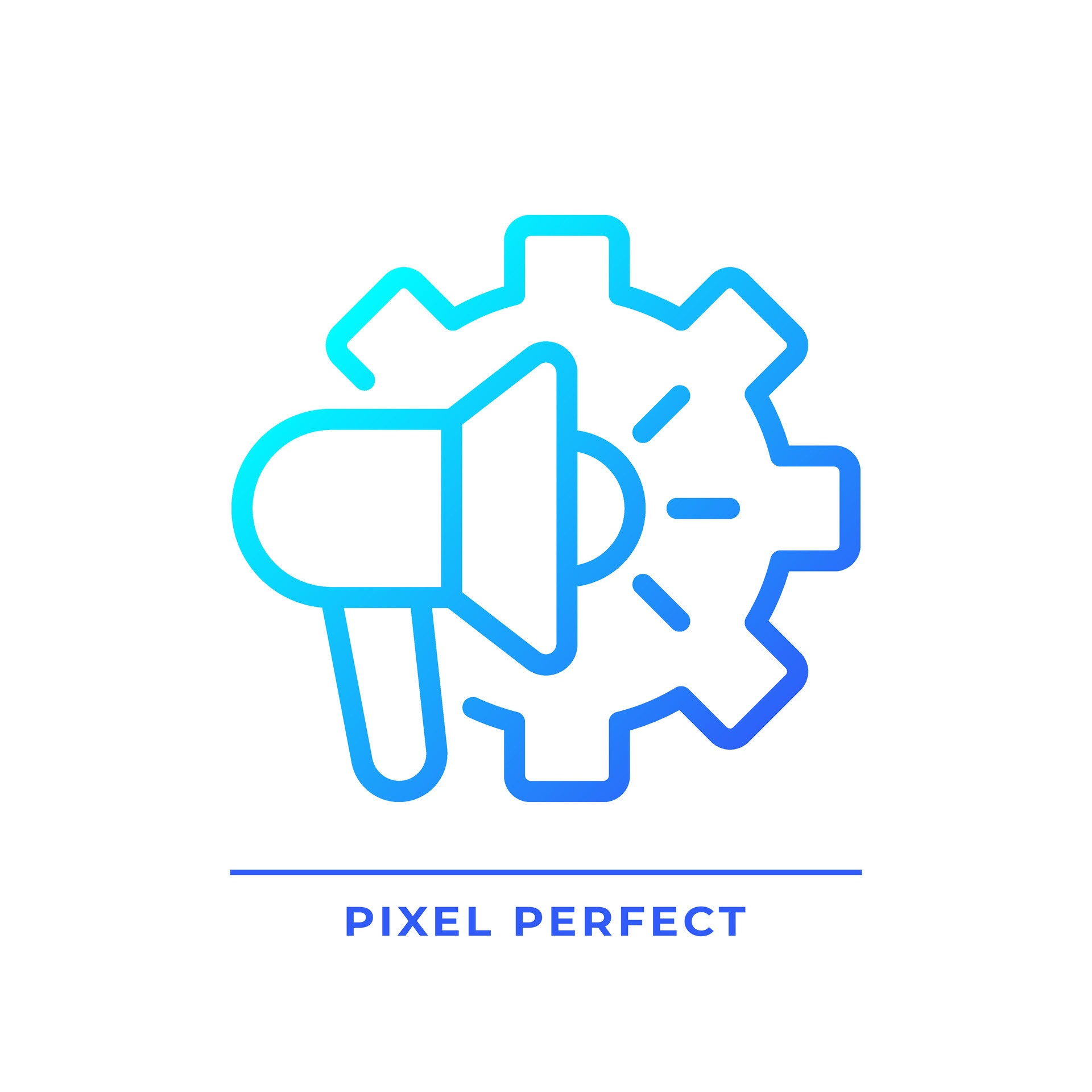 Ad settings pixel perfect gradient linear vector icon. Search engine optimization. SEO tools ...