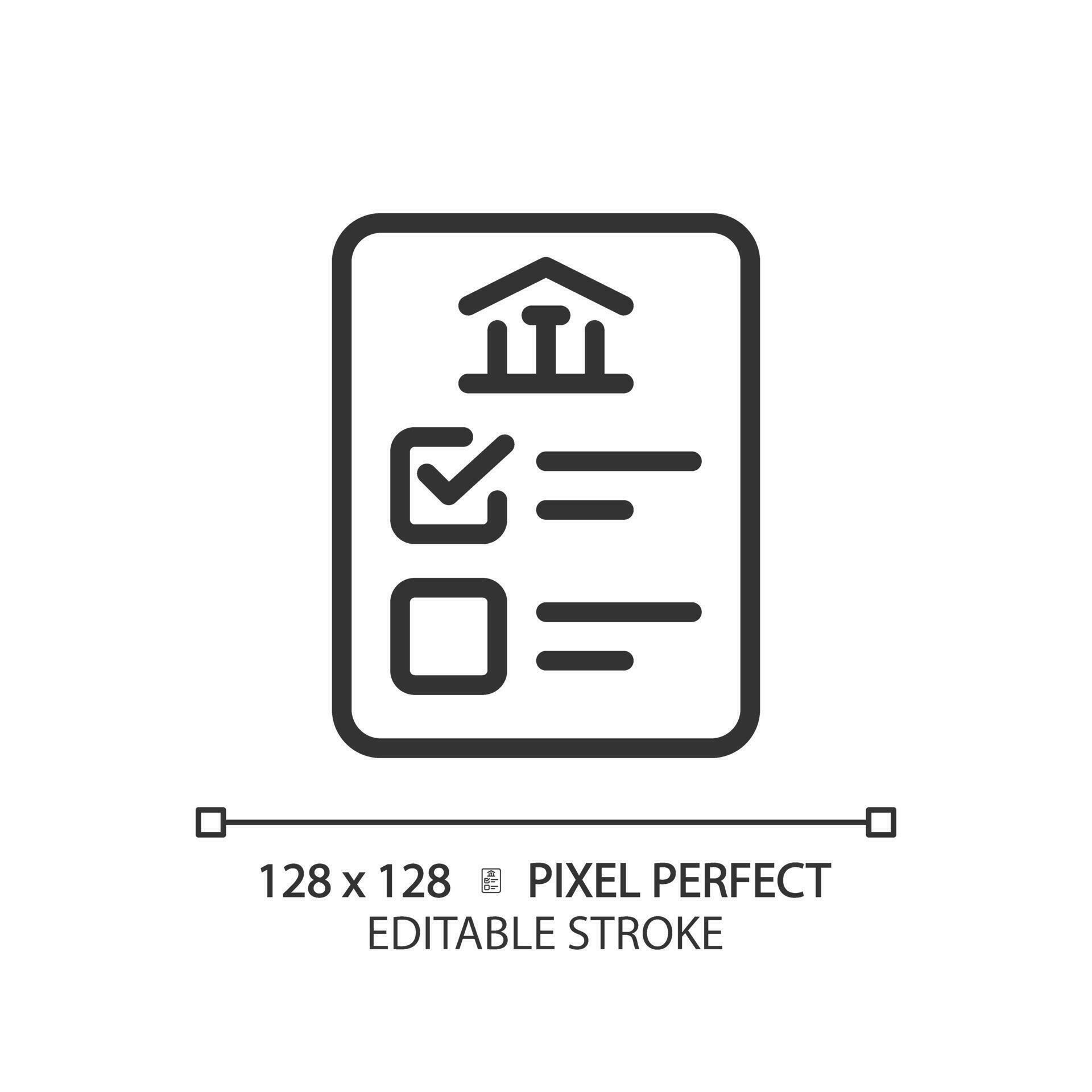Pixel Perfect Thin Line Icon Representing Voting Isolated Vector Illustration Editable