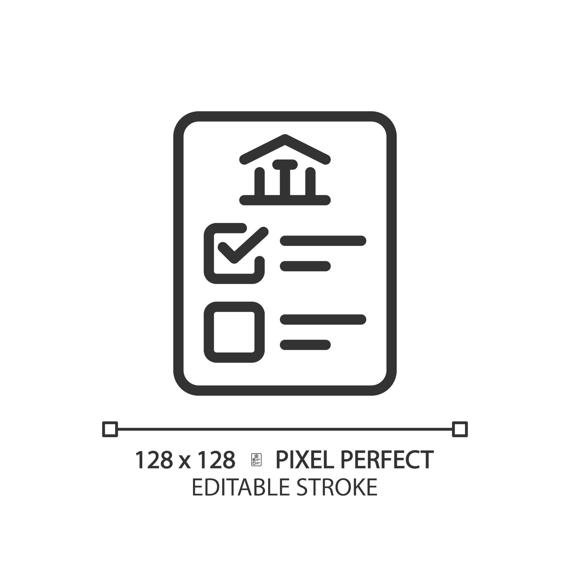 Pixel Perfect Thin Line Icon Representing Voting Isolated Vector Illustration Editable