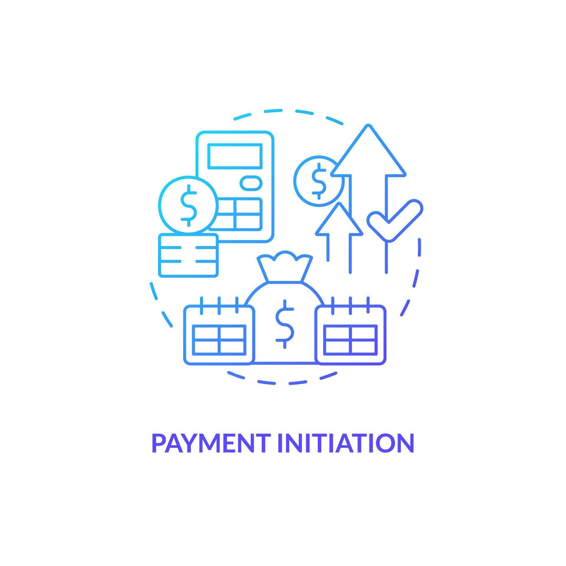 Payment initiation blue gradient concept icon. Automated clearing house ... Payment initiation blue gradient concept icon. Automated clearing house ...