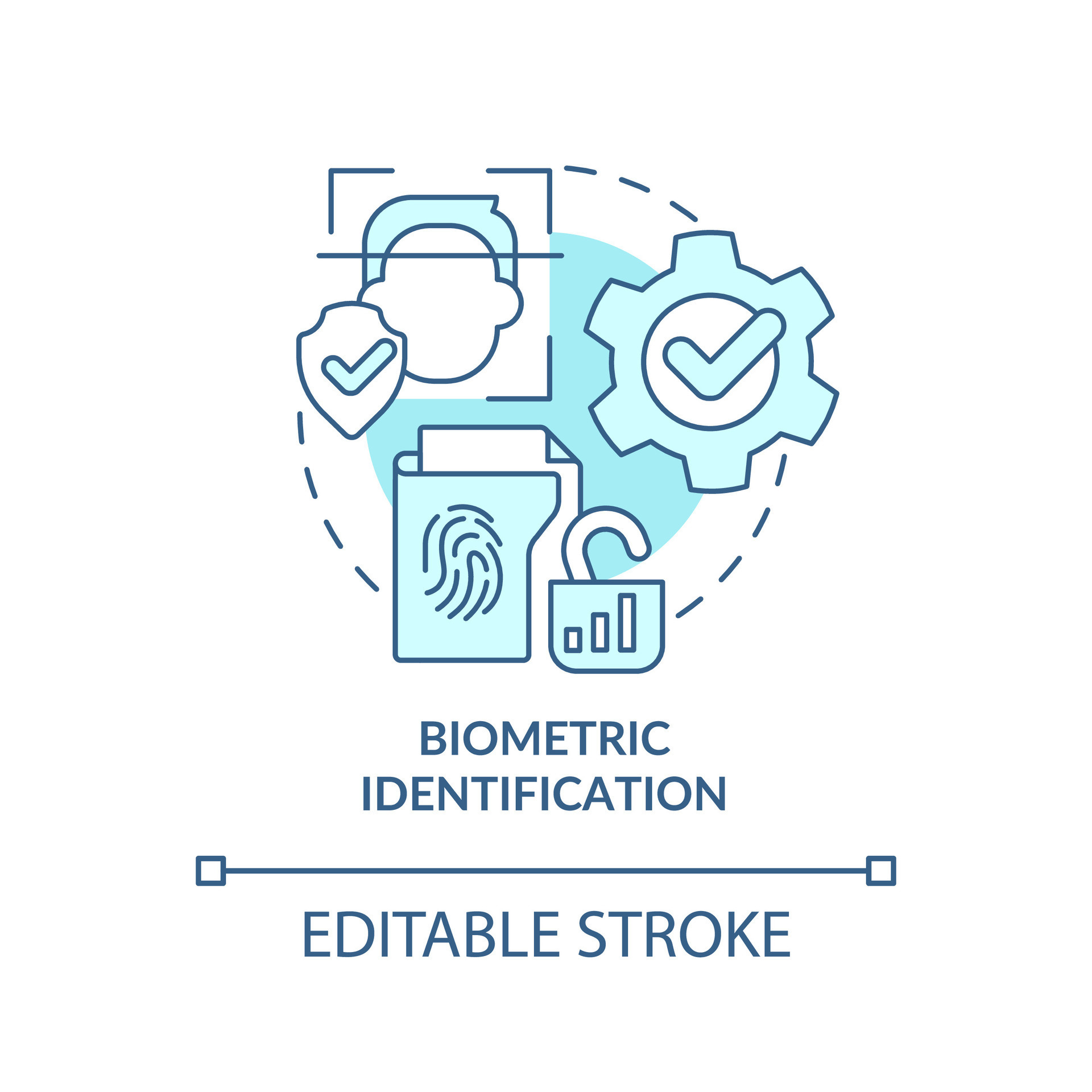 Biometric Identification Turquoise Concept Icon Web Wallet Mobile