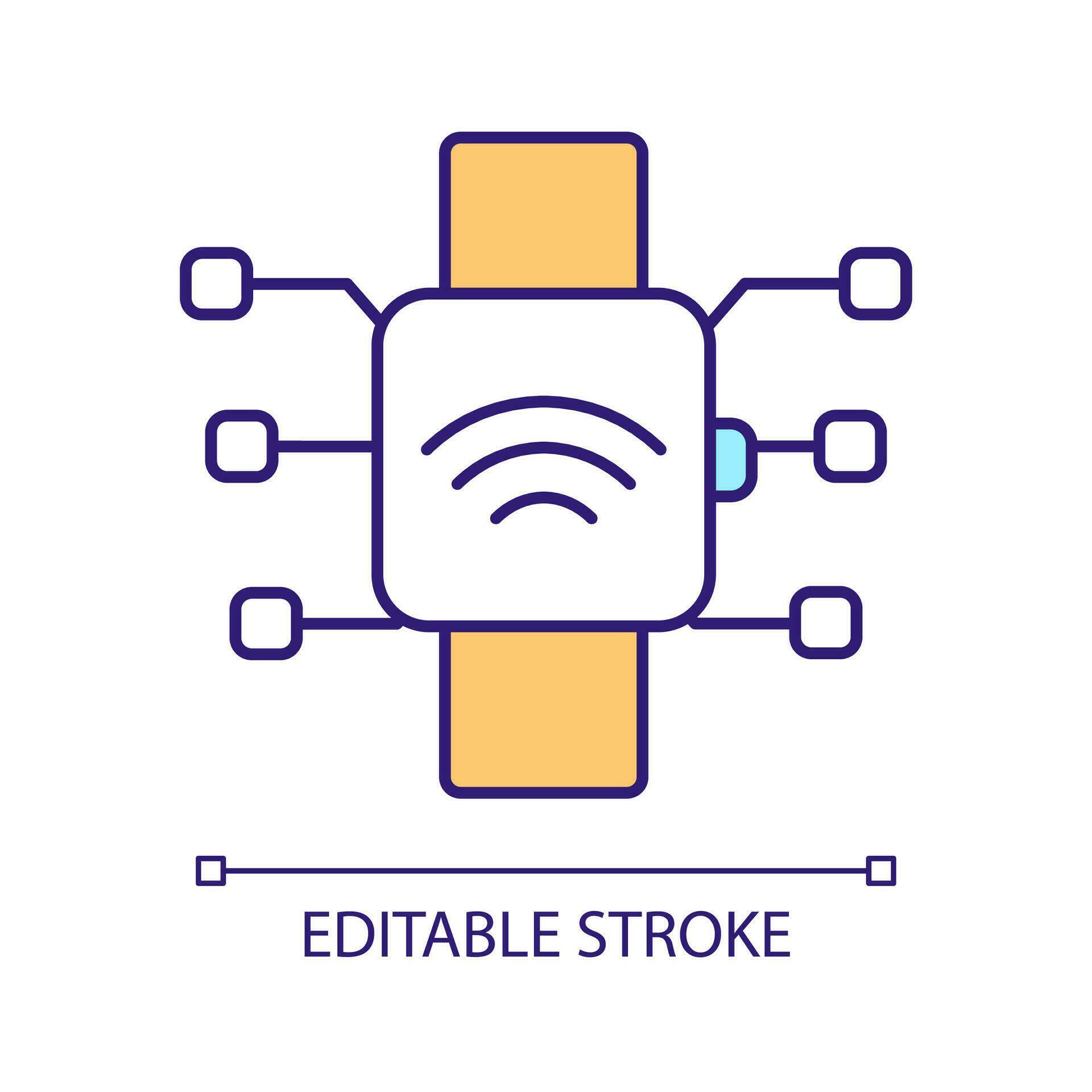 Smartwatch RGB color icon. Wearable monitor device. Computing gadget ...