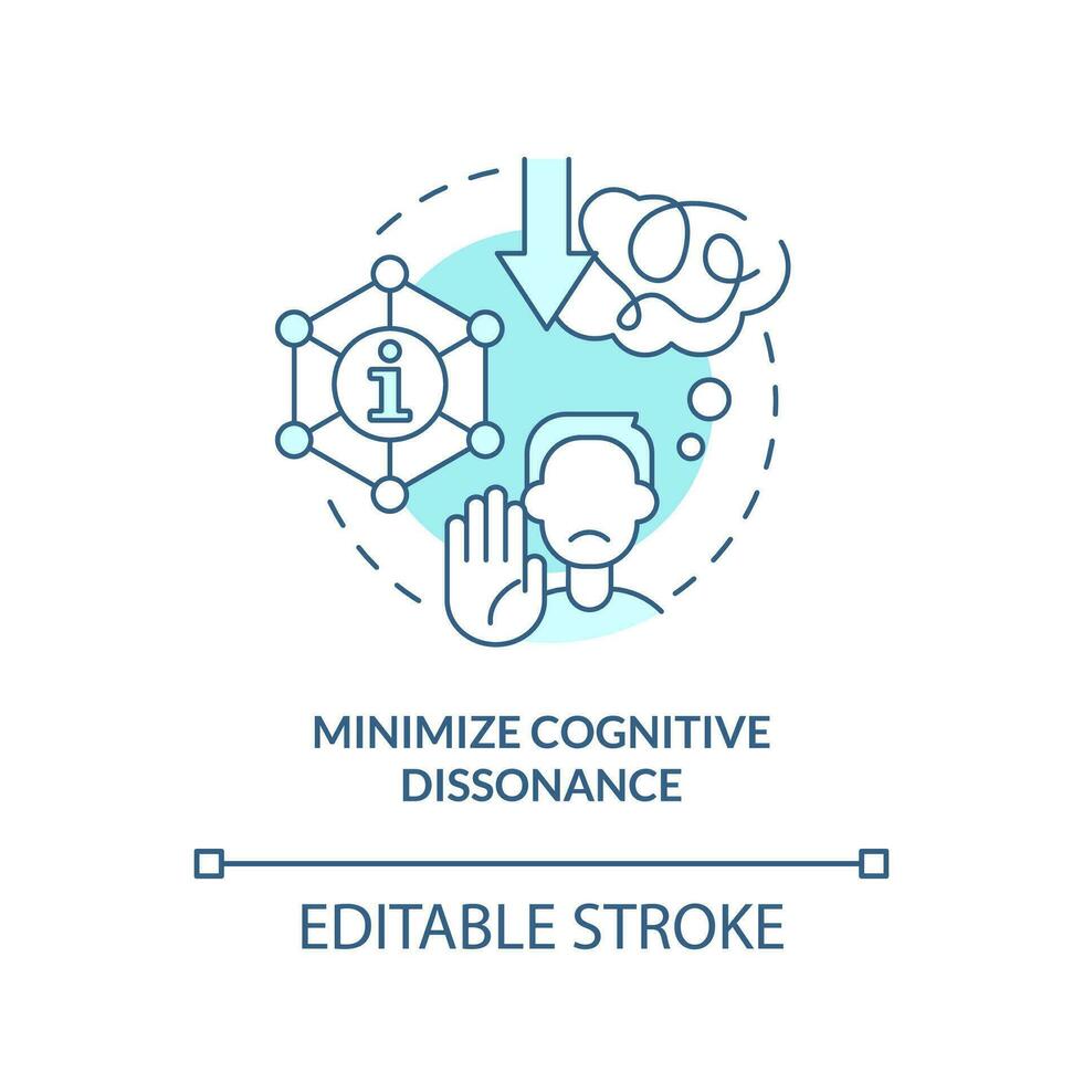 minimizar cognitivo disonancia turquesa concepto icono. explicación de ... minimizar cognitivo disonancia turquesa concepto icono. explicación de ...