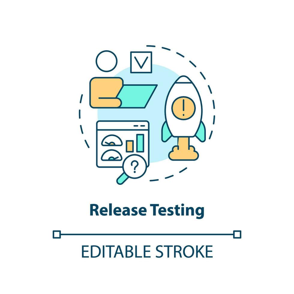 Release testing concept icon. Software delivery. Production management ...
