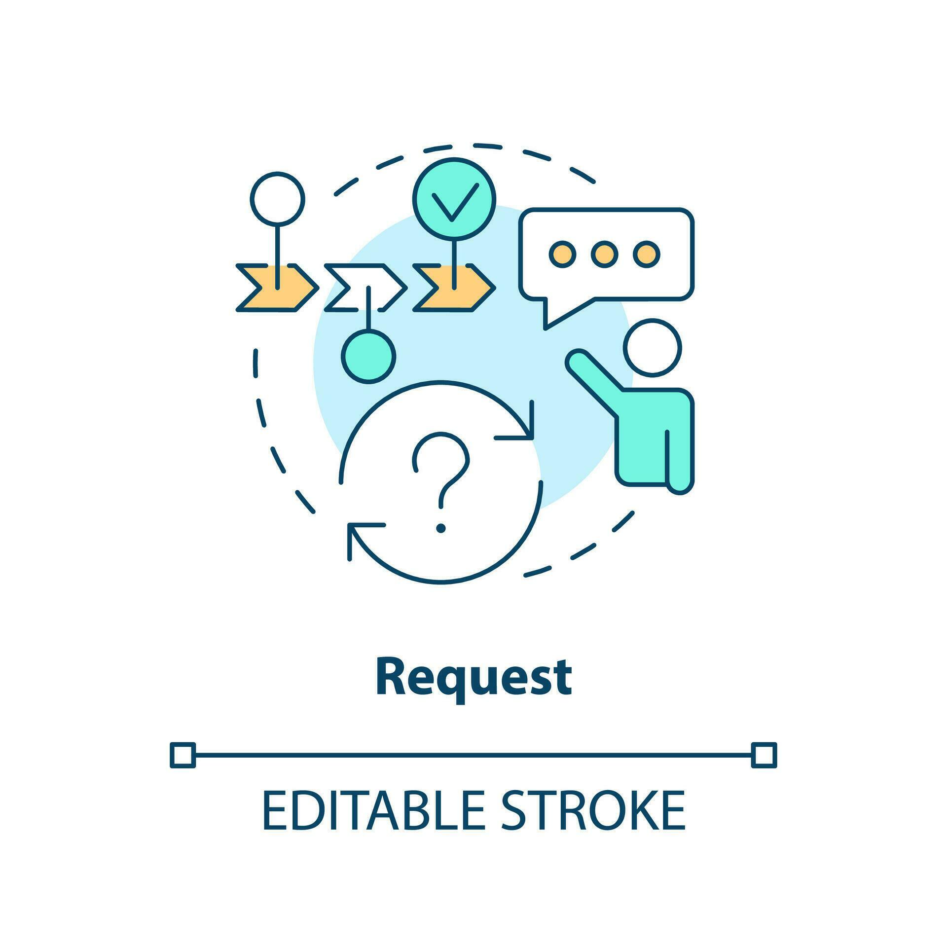 Request concept icon. New features. Product function. Release ...