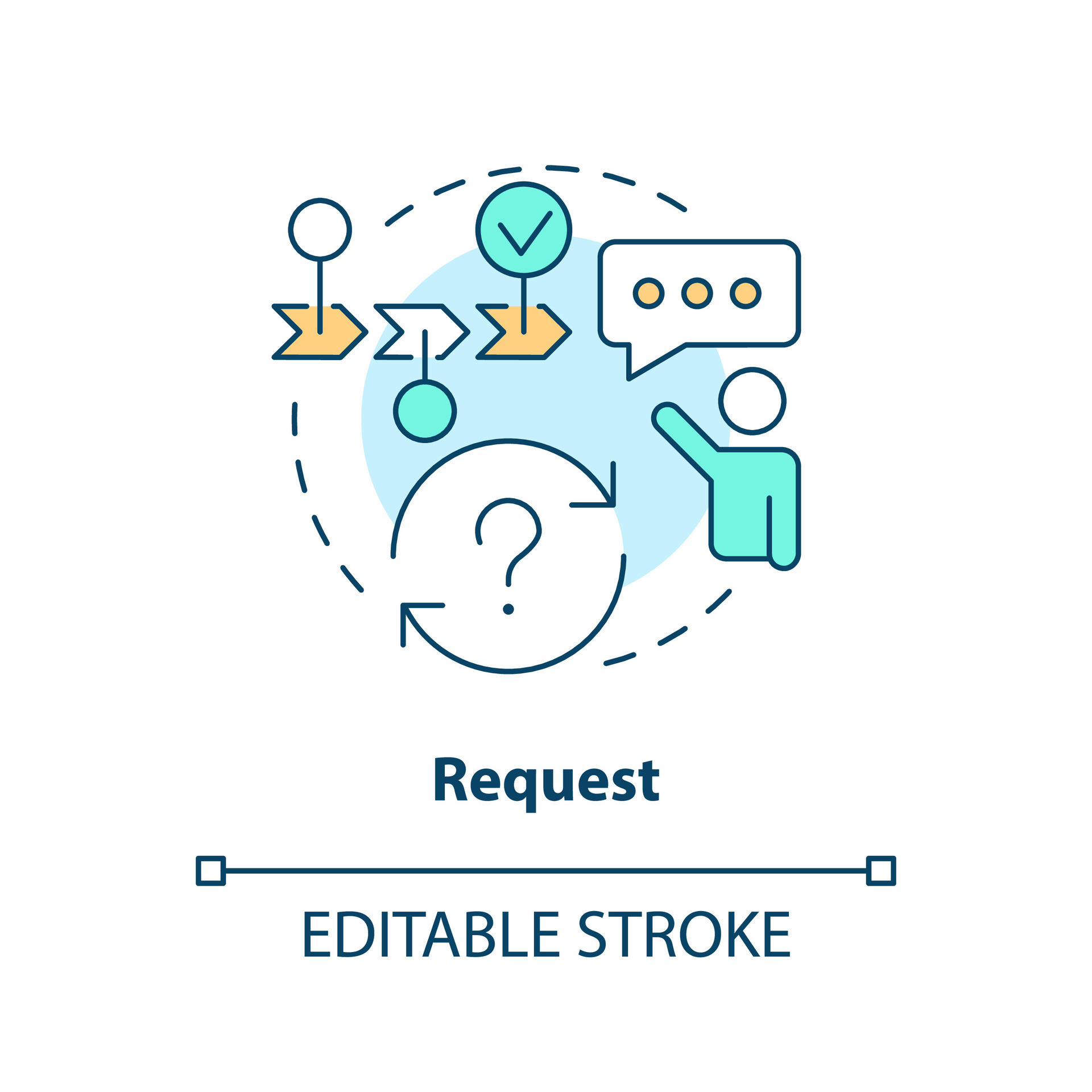 Request concept icon. New features. Product function. Release ...