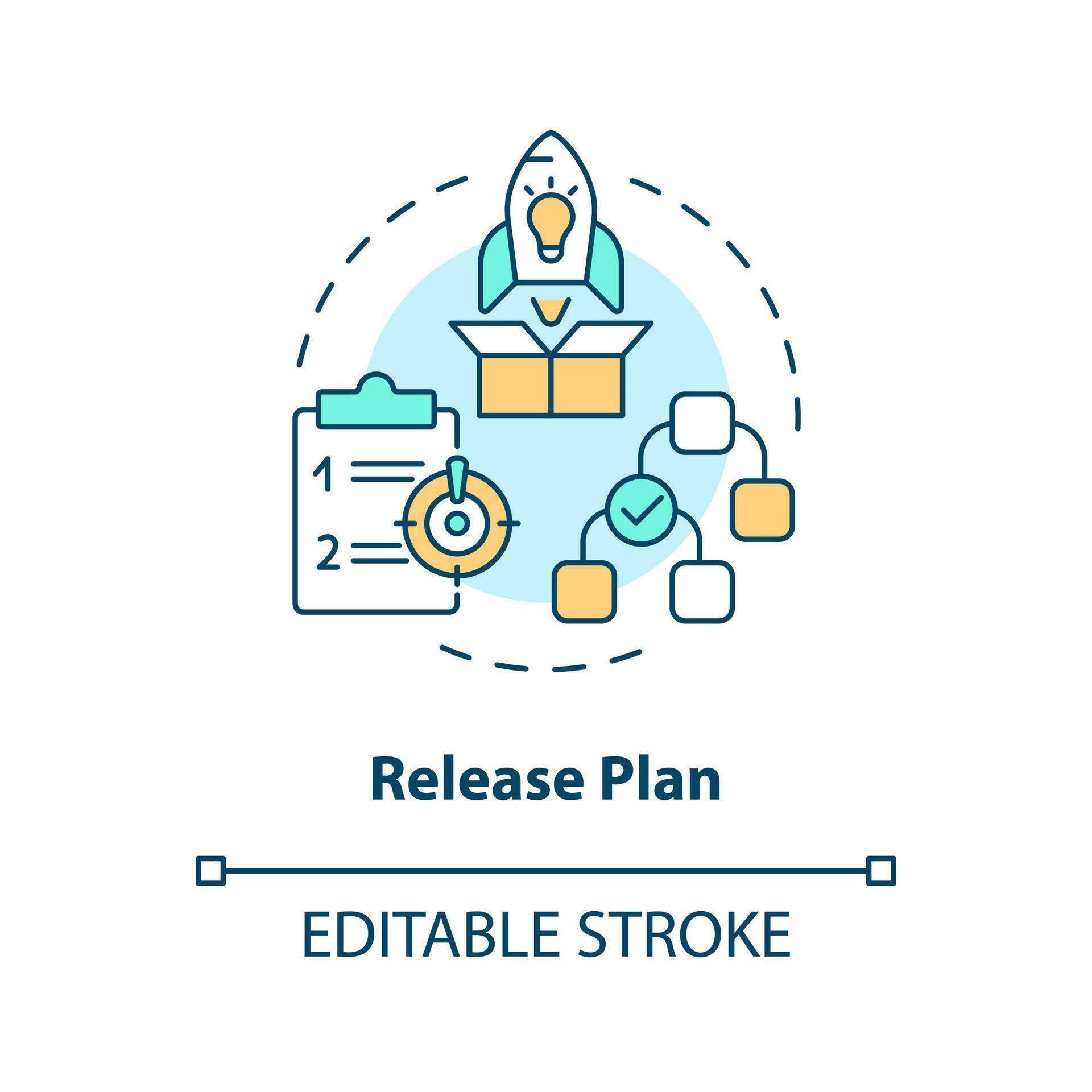 Plan concept icon. Product development. Software release management ...