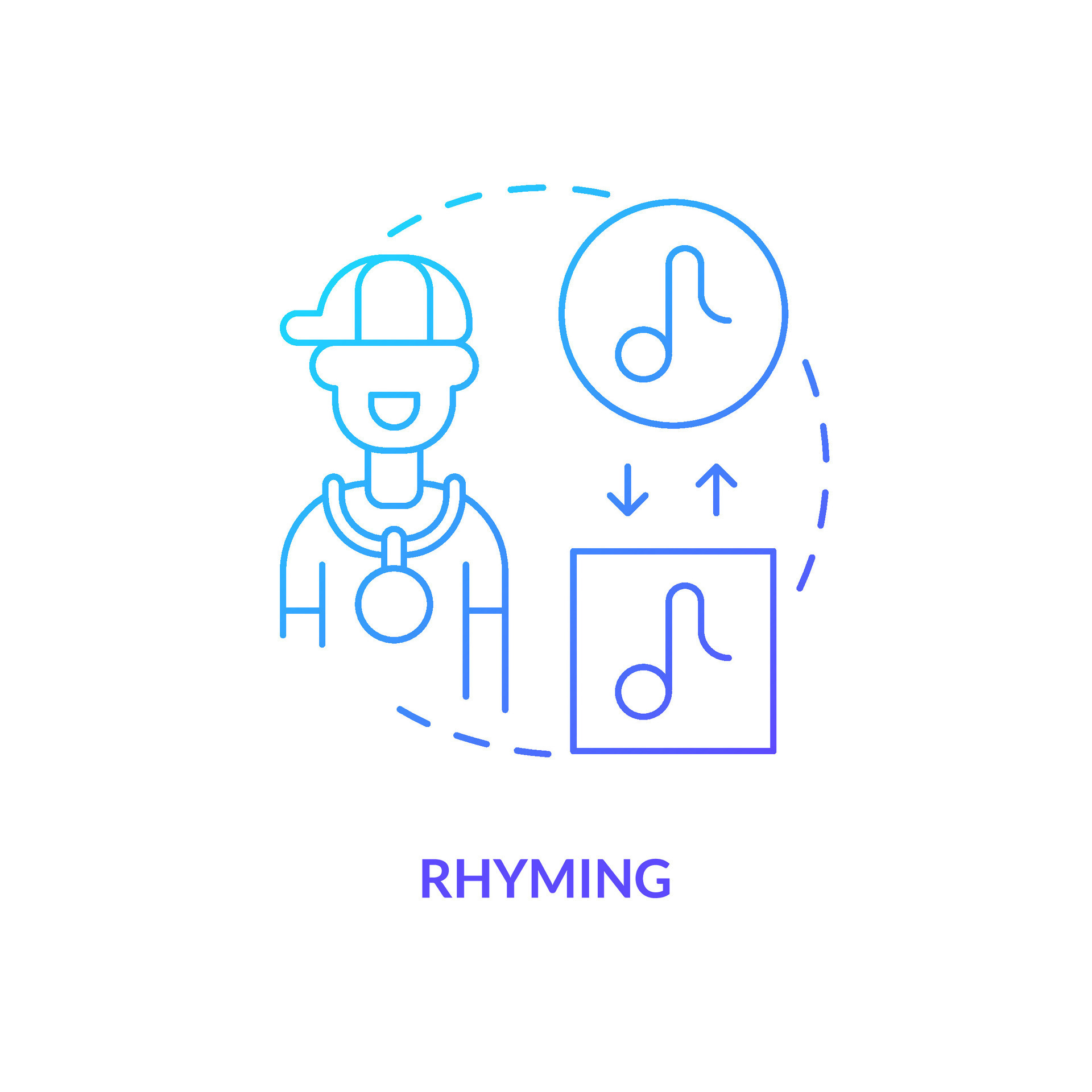 Rhyming Memorization Techniques Blue Gradient Concept Icon Retain Information Brain Training